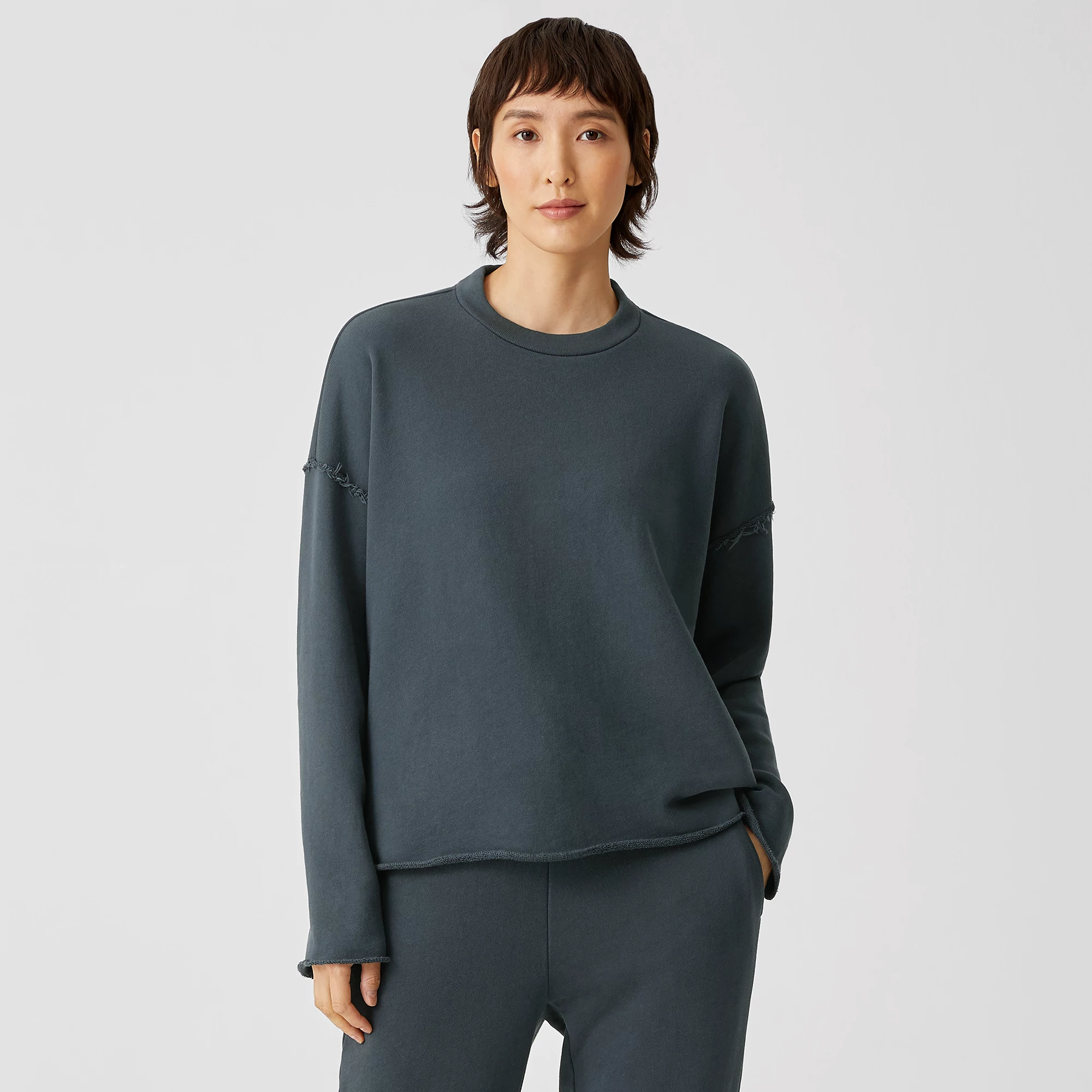 Organic Cotton French Terry Box-Top | EILEEN FISHER