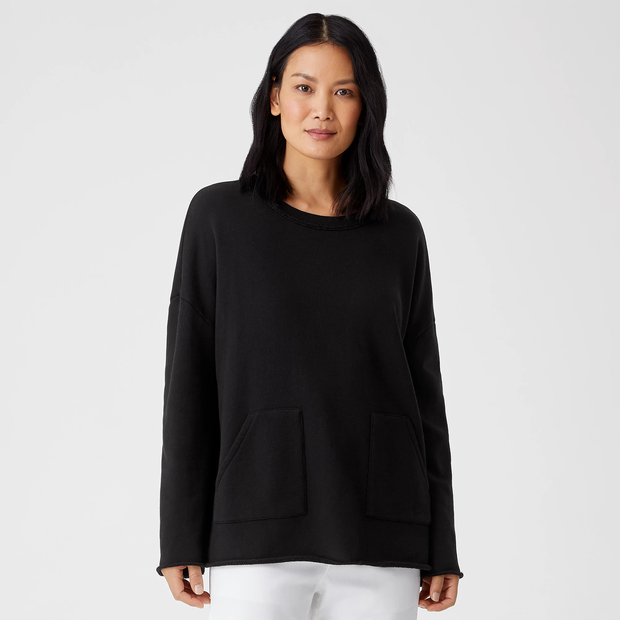 Organic Cotton French Terry Boxy Tunic | EILEEN FISHER