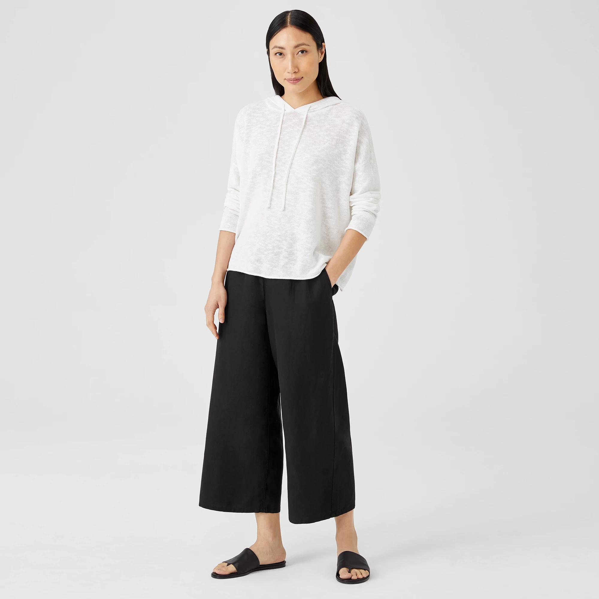 Linen Blend Wide-Leg Pant | EILEEN FISHER