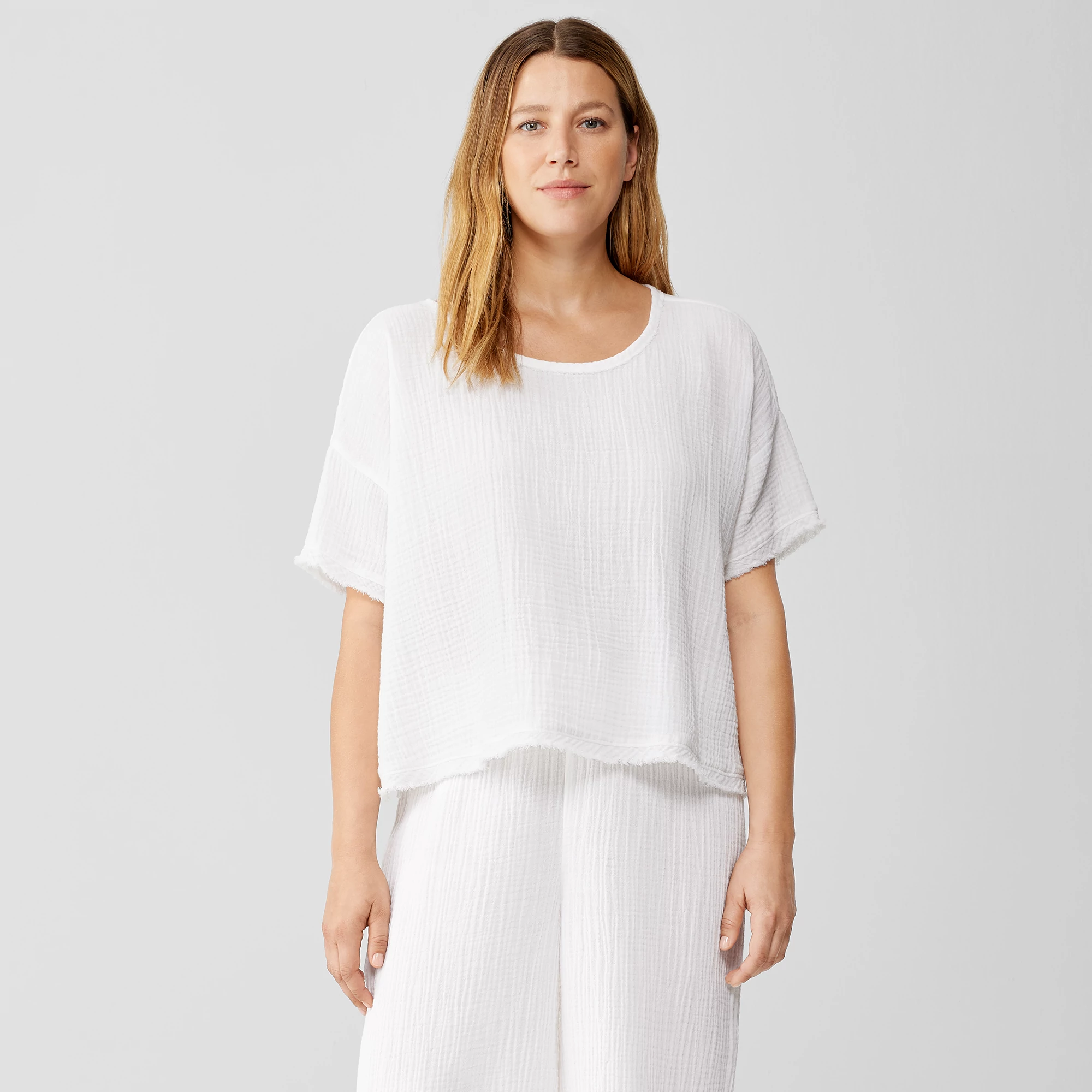 Organic Cotton Gauze Box-Top | EILEEN FISHER