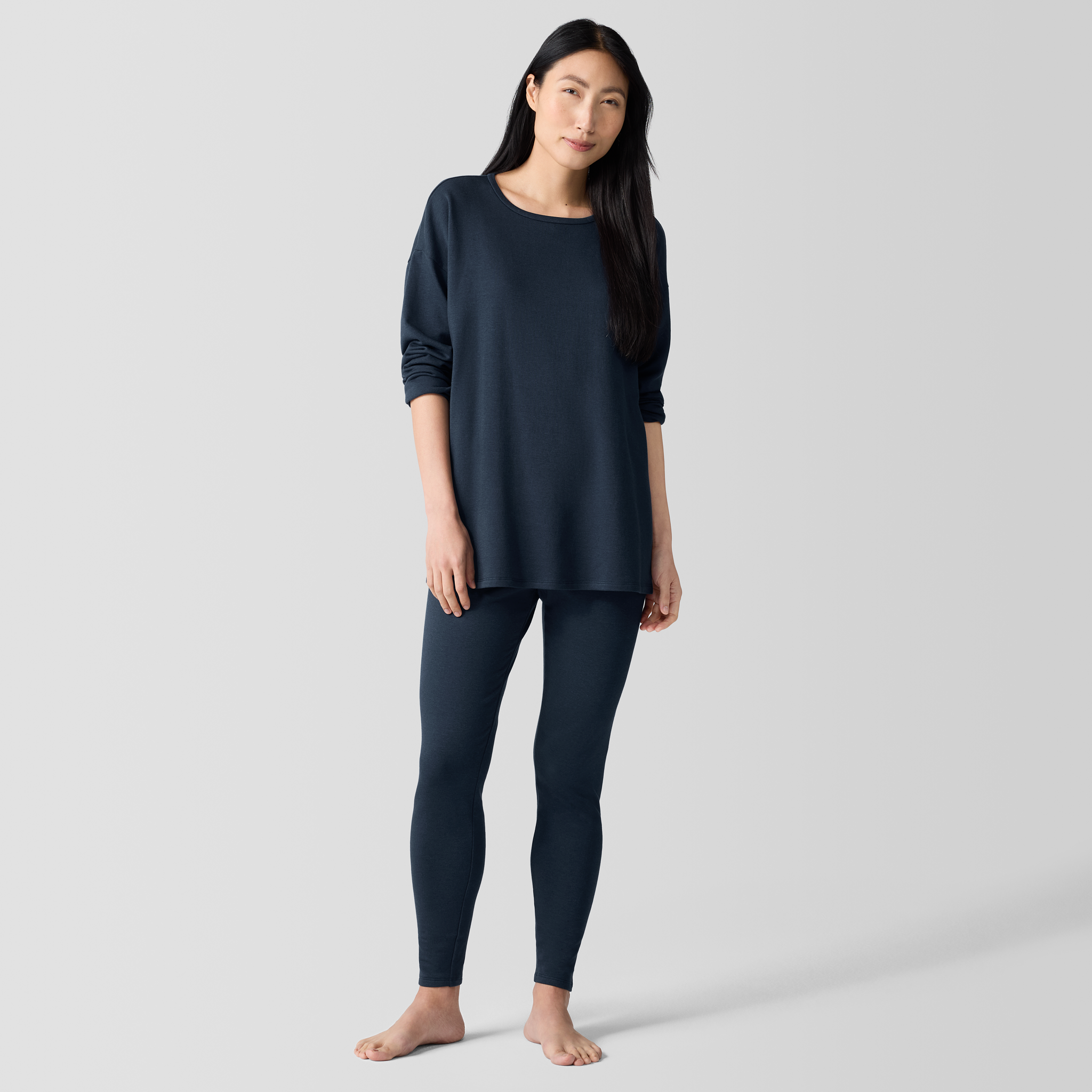 Cozy Brushed Terry Hug High-Waisted Leggings | EILEEN FISHER