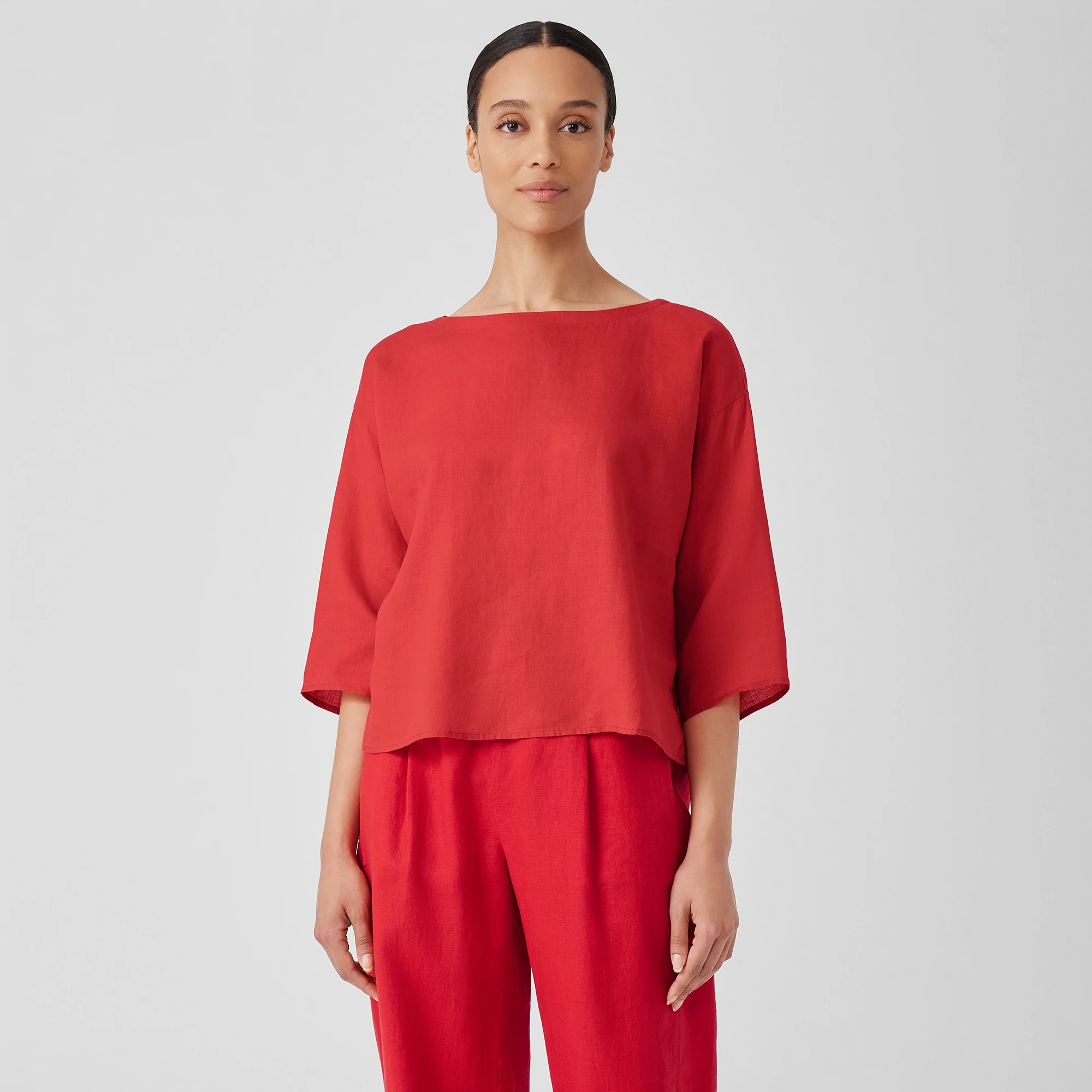 Organic Handkerchief Linen Box-Top | EILEEN FISHER