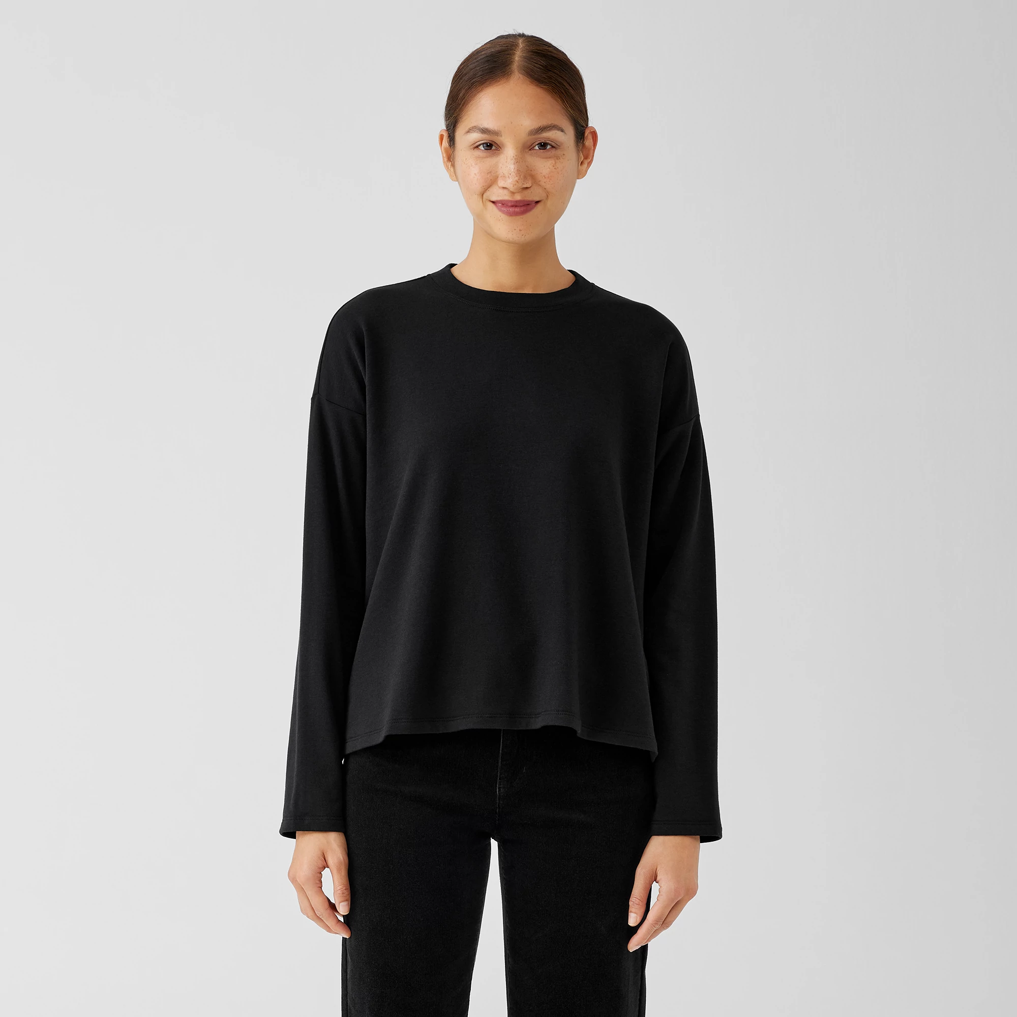 Cozy Brushed Terry Hug Box-Top | EILEEN FISHER