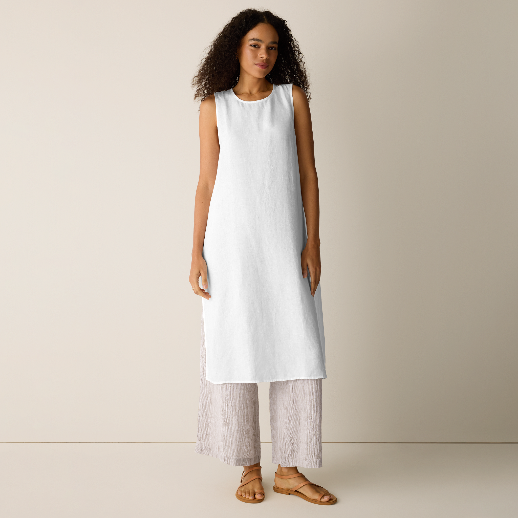 Organic Handkerchief Linen Long Shell | EILEEN FISHER