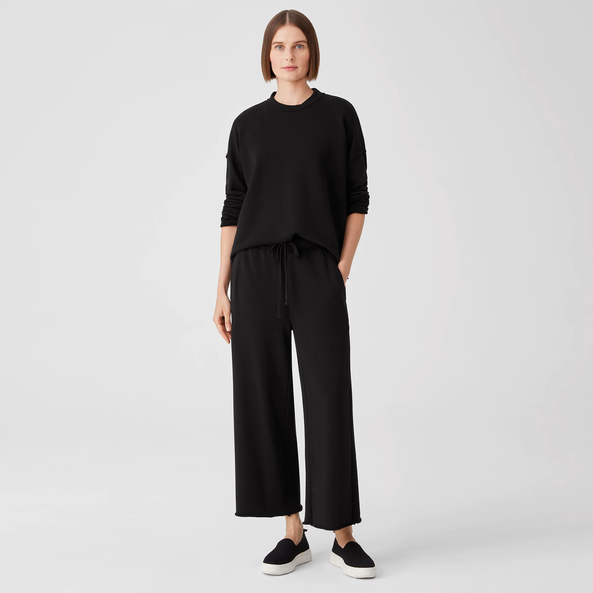 Organic Cotton French Terry Wide Leg Pant EILEEN FISHER organic-cotton-french-terry-wide-leg-pant-eileen-fisher