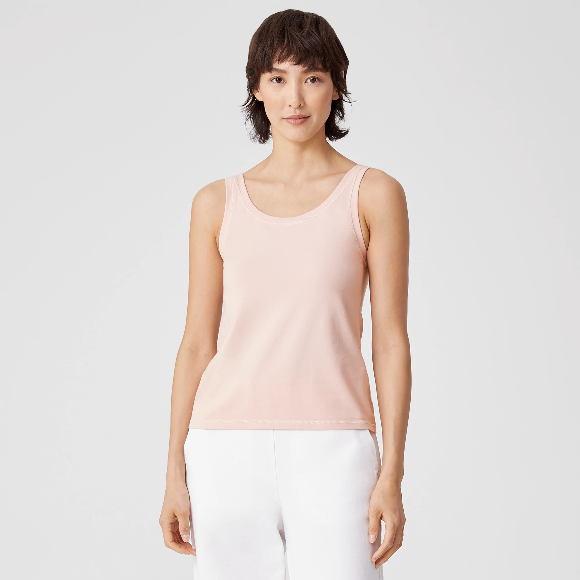 Traceable Cotton Jersey Scoop Neck Tank | EILEEN FISHER