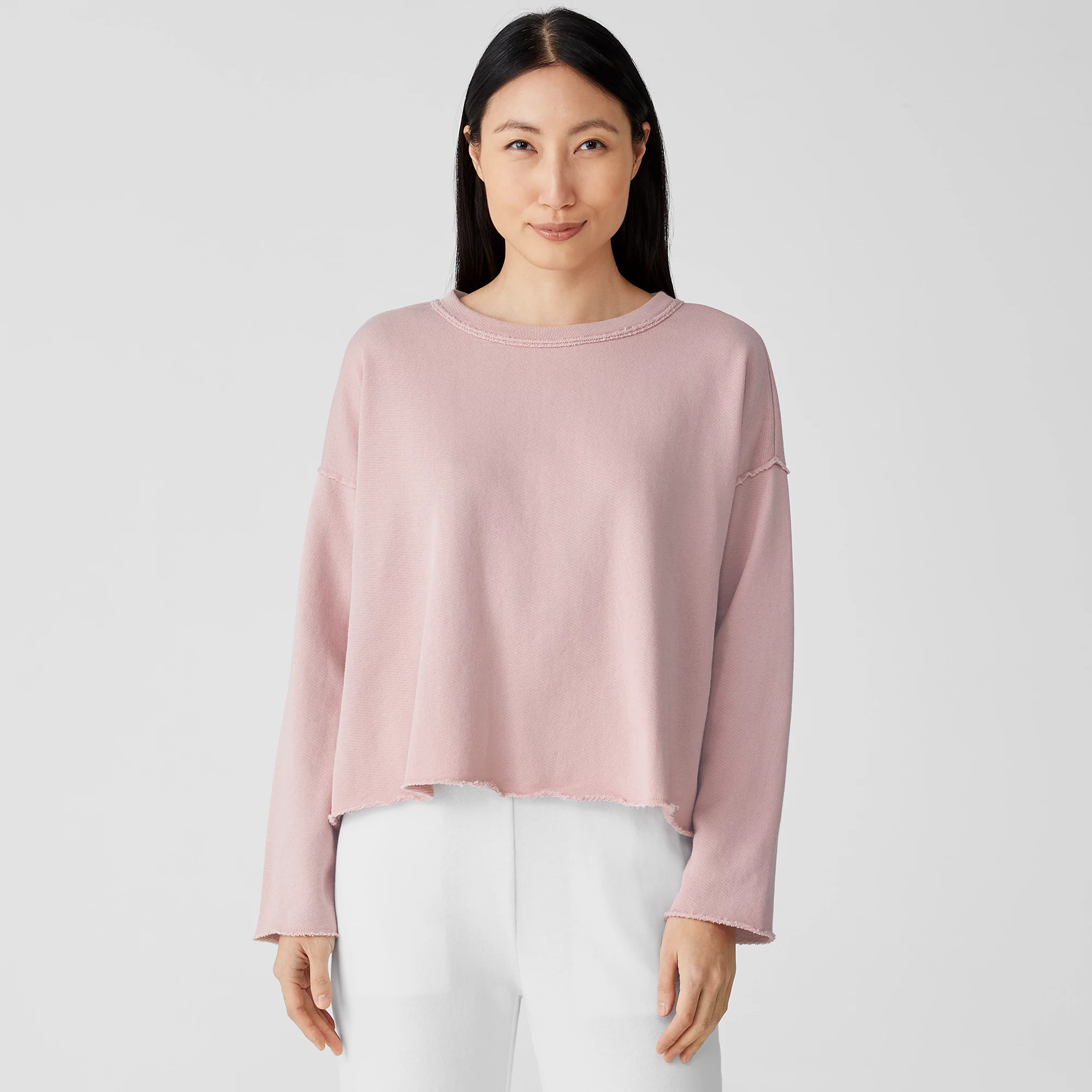 Lightweight Organic Cotton Terry Box-Top | EILEEN FISHER