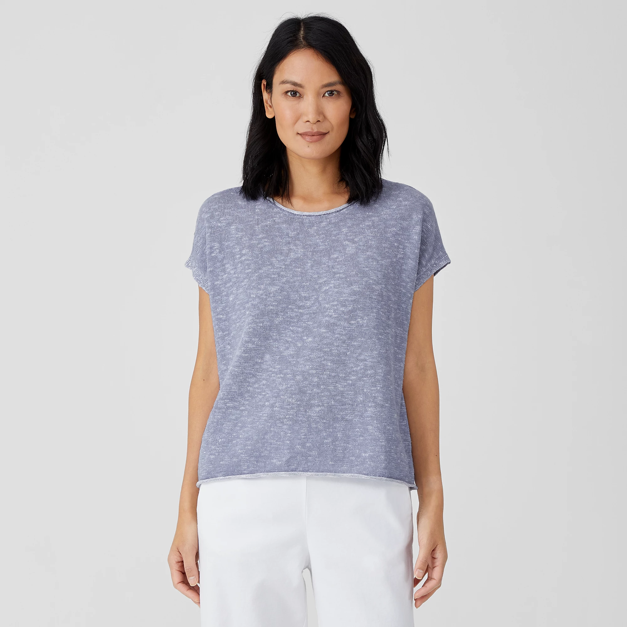 Organic Cotton Linen Slub Square Top | EILEEN FISHER
