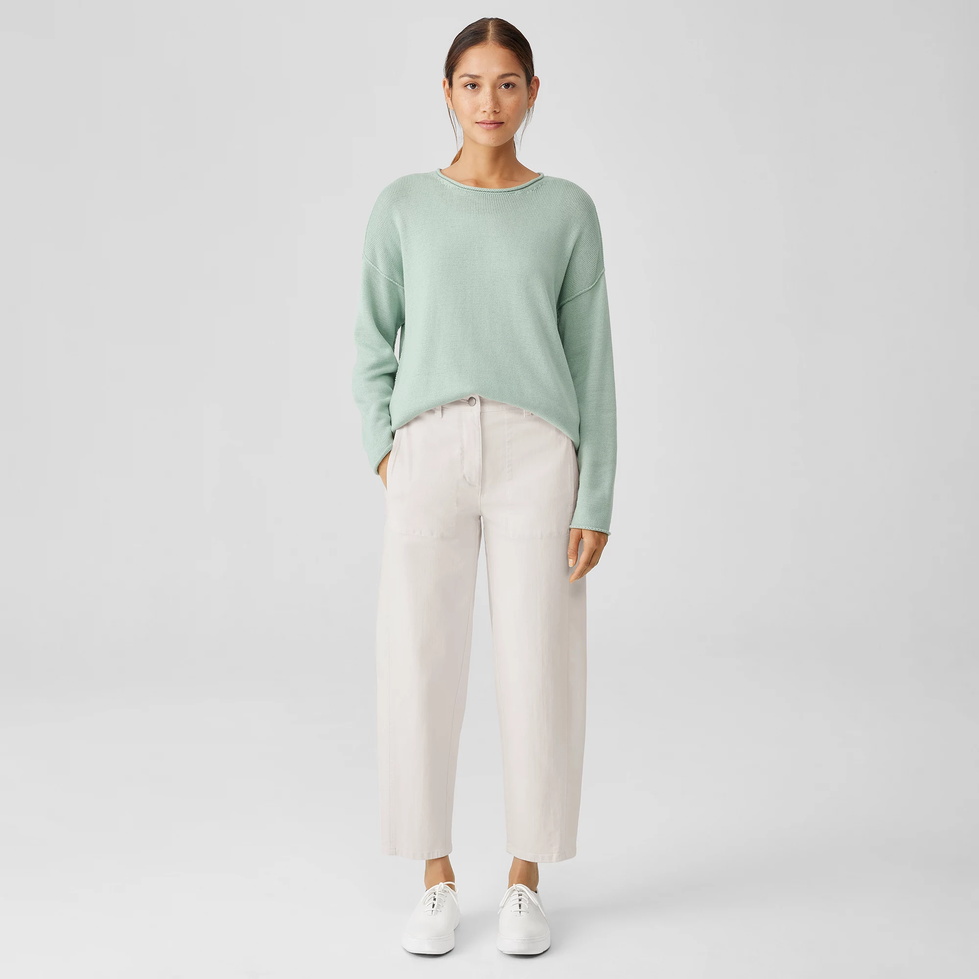 Undyed Organic Cotton Denim Lantern Jean | EILEEN FISHER