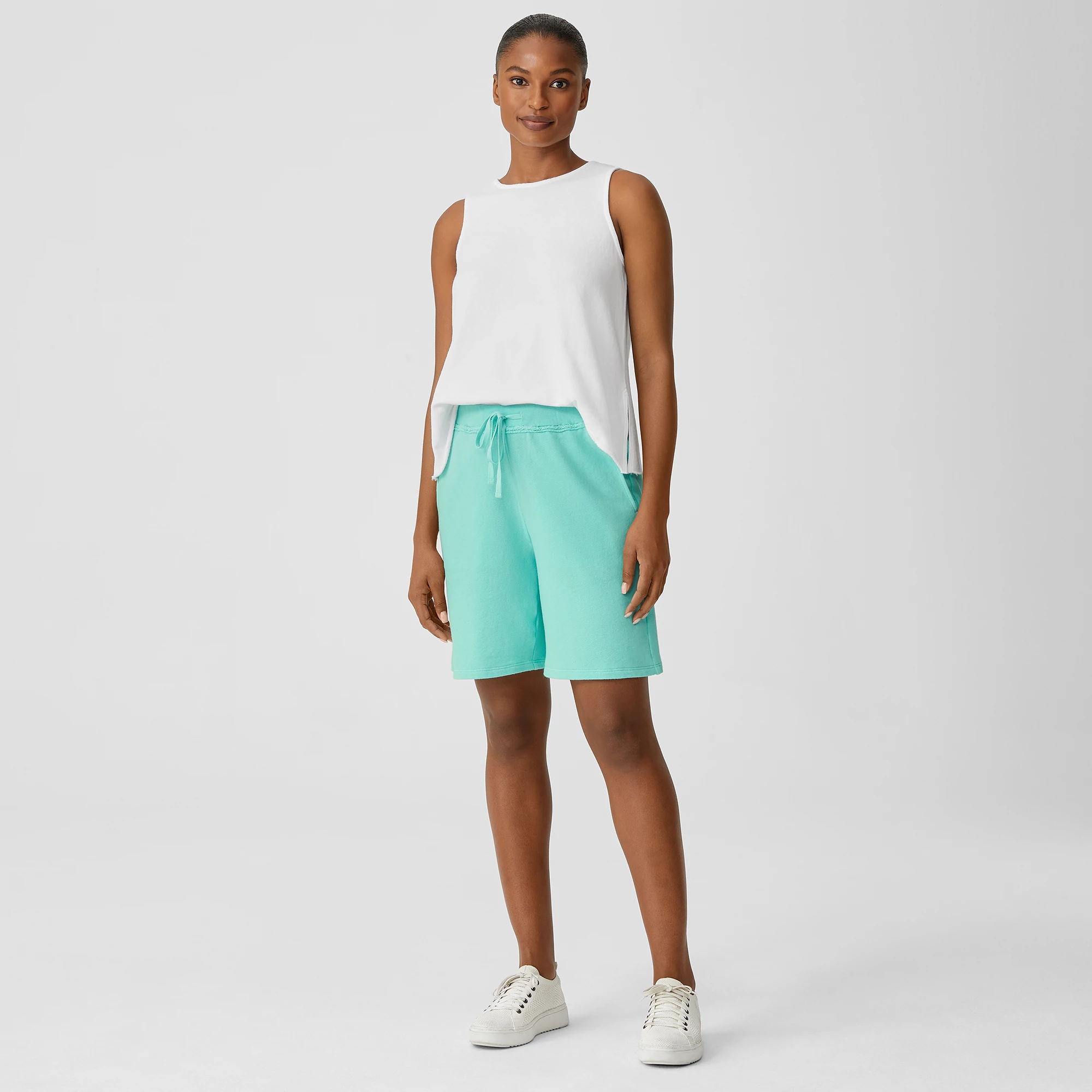 Lightweight Organic Cotton Terry Shorts | EILEEN FISHER