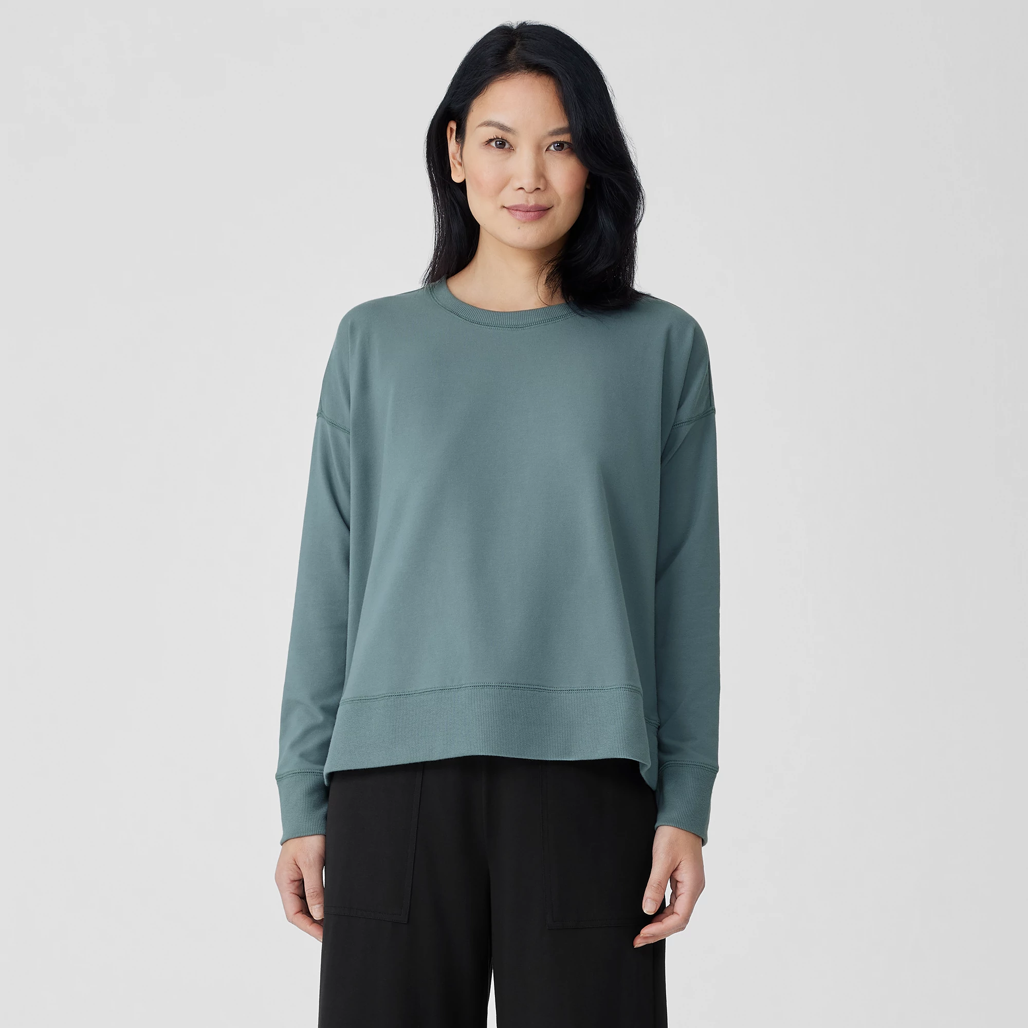 Pima Cotton Stretch Jersey Box-Top | EILEEN FISHER