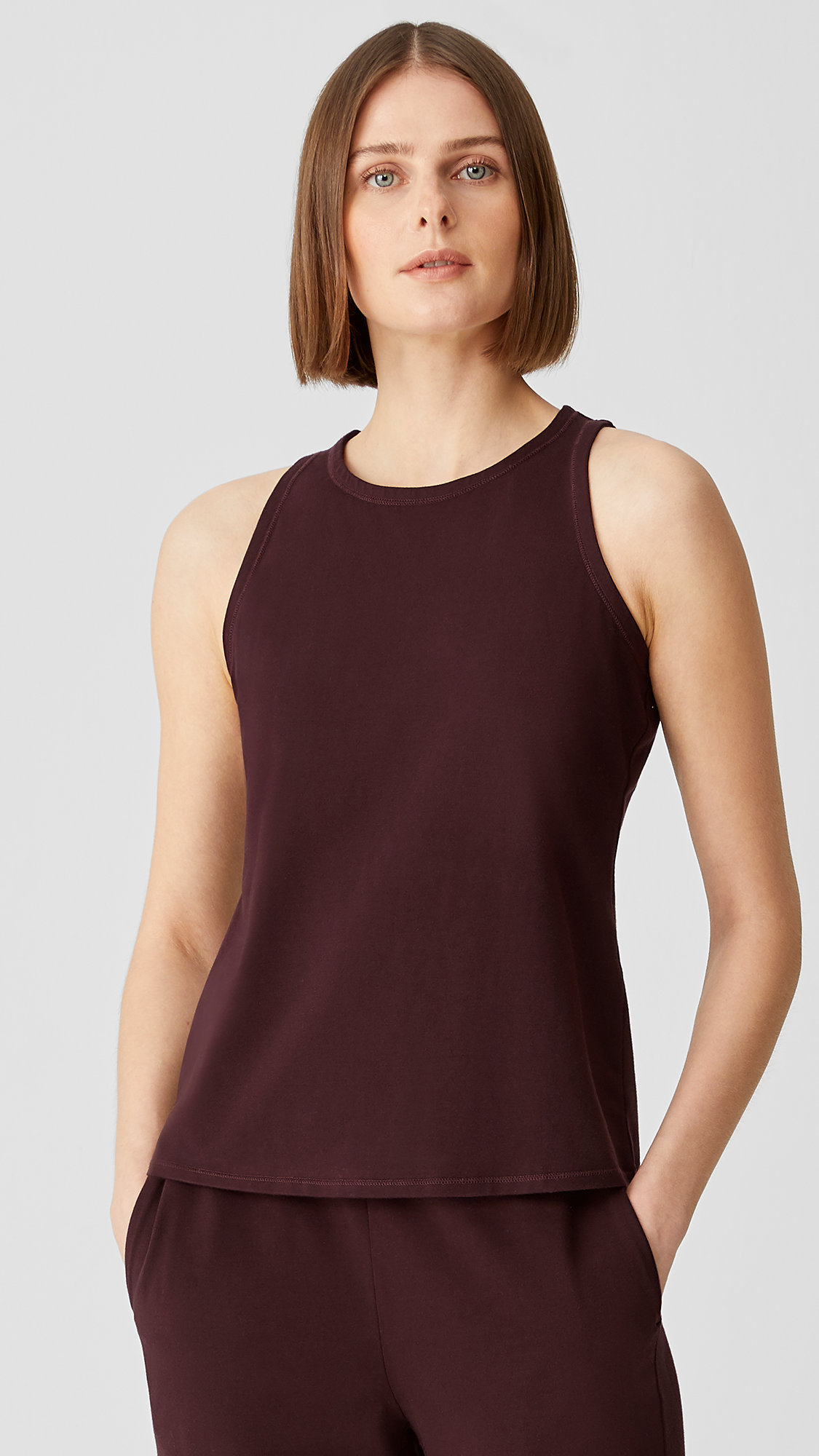 Traceable Cotton Jersey Round Neck Tank | EILEEN FISHER