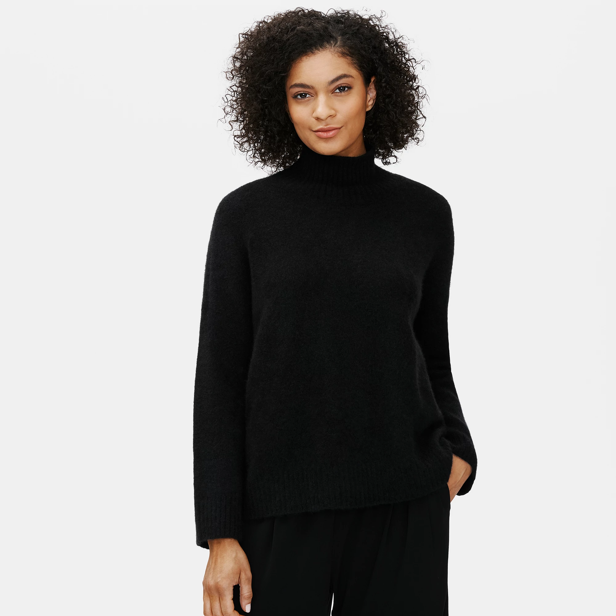 Cashmere Silk Bliss Turtleneck Box-top | Eileen Fisher