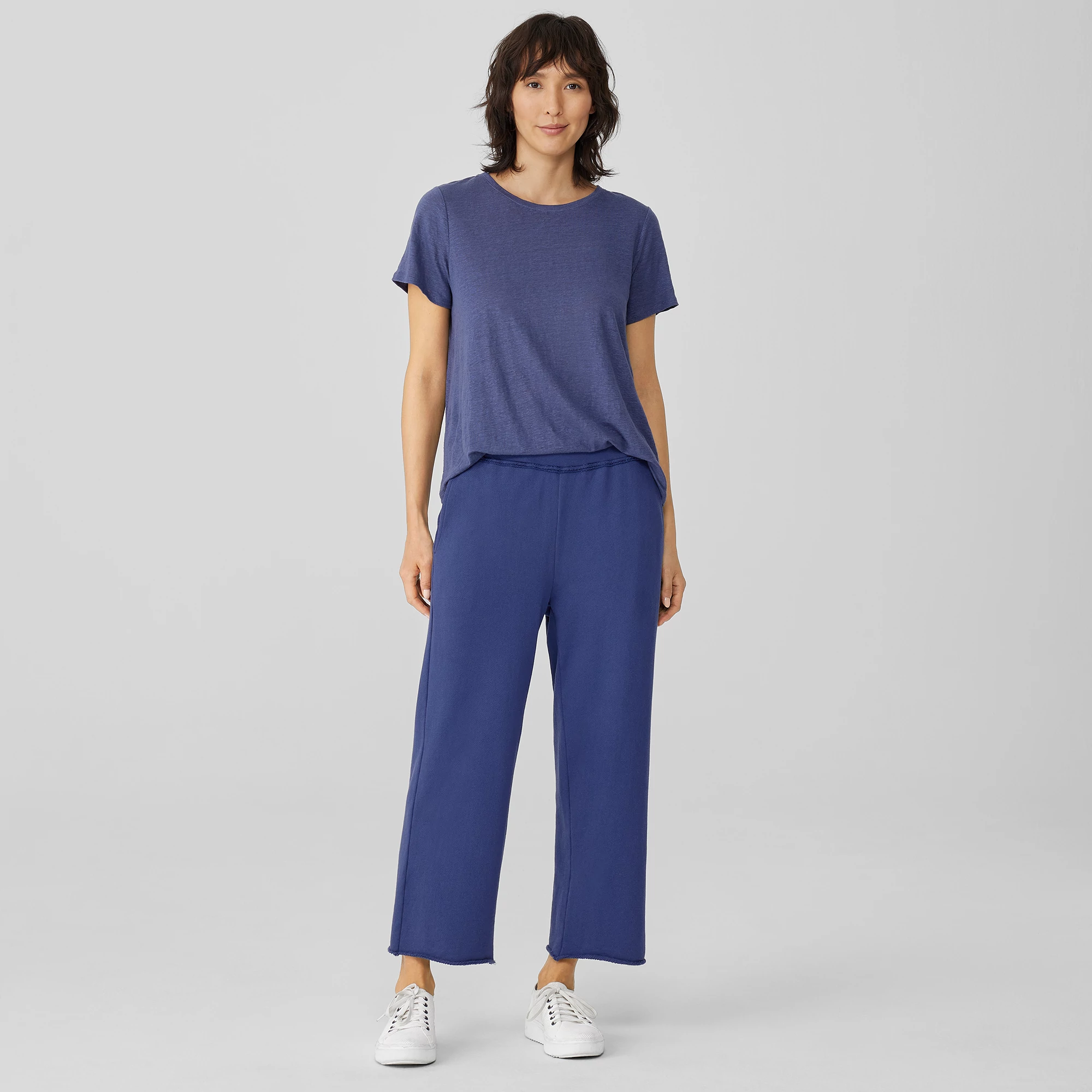 Lightweight Organic Cotton Terry Straight Pant | EILEEN FISHER