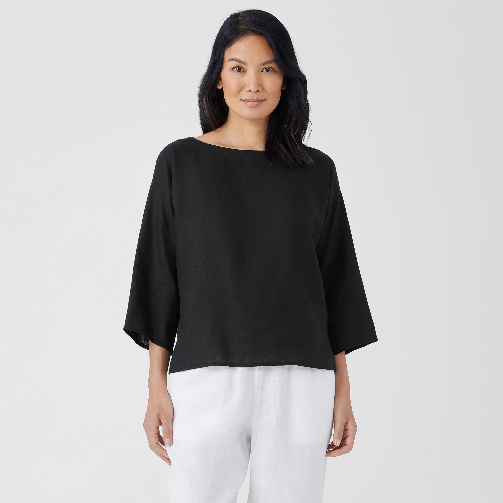 Organic Handkerchief Linen Box-Top | EILEEN FISHER