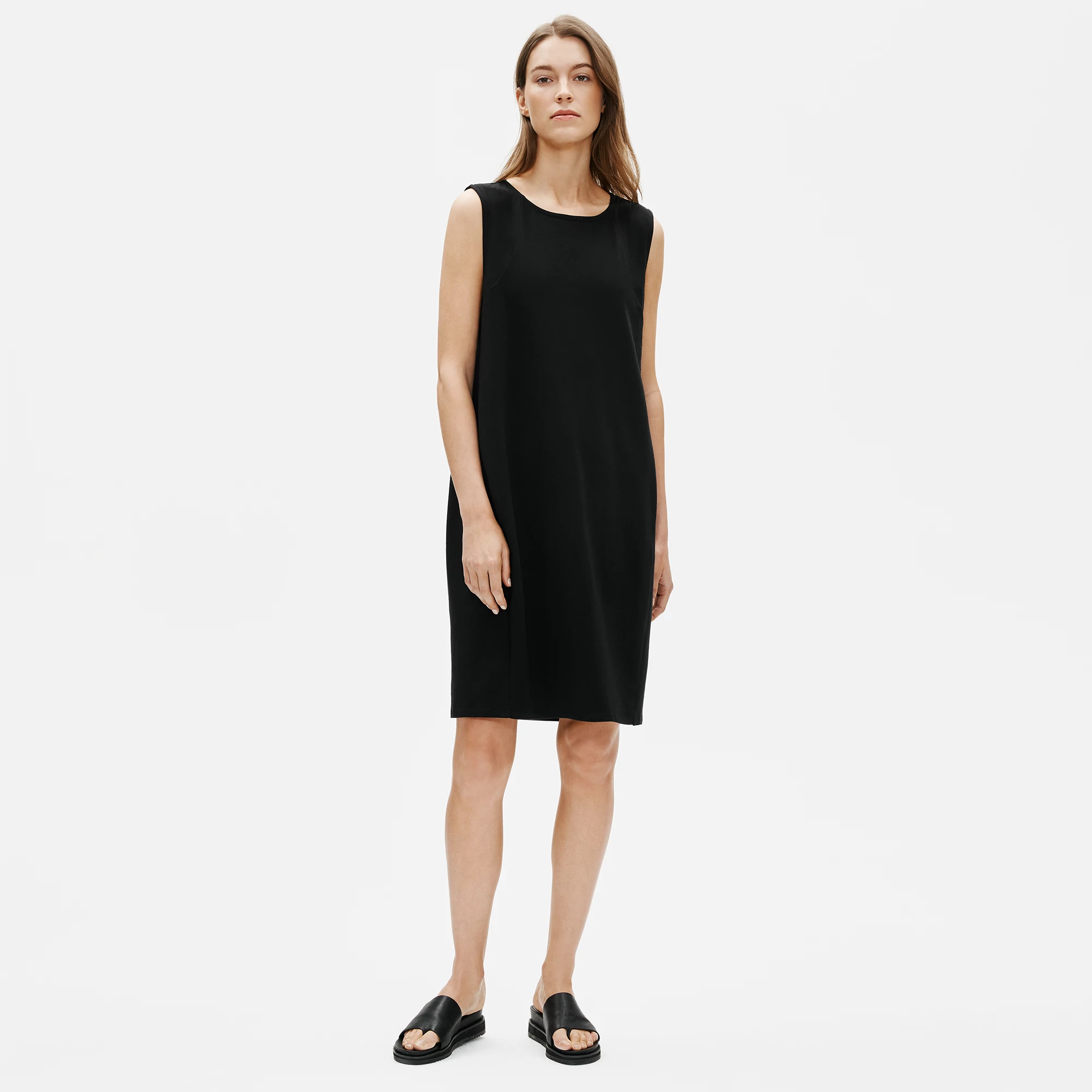 Traceable Organic Cotton Stretch Lantern Dress | EILEEN FISHER