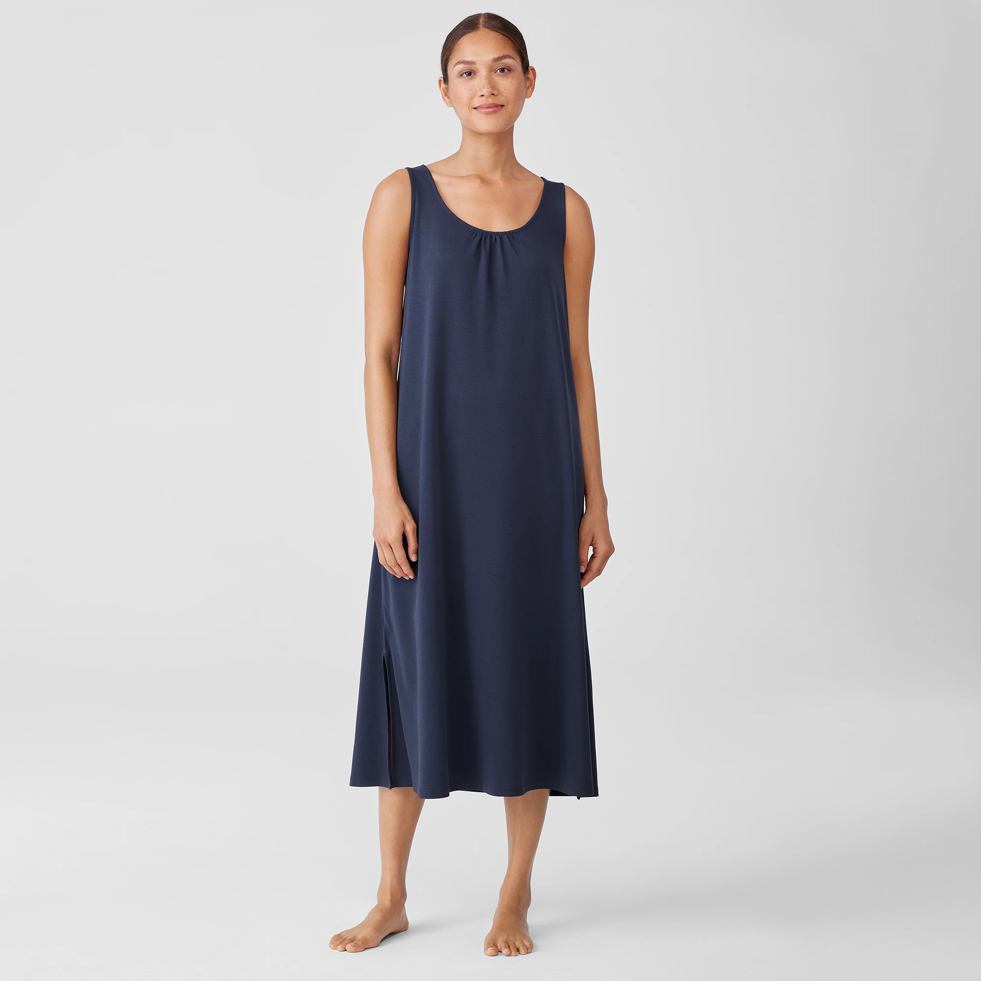 Organic Cotton Interlock Scoop Neck Sleep Dress | EILEEN FISHER