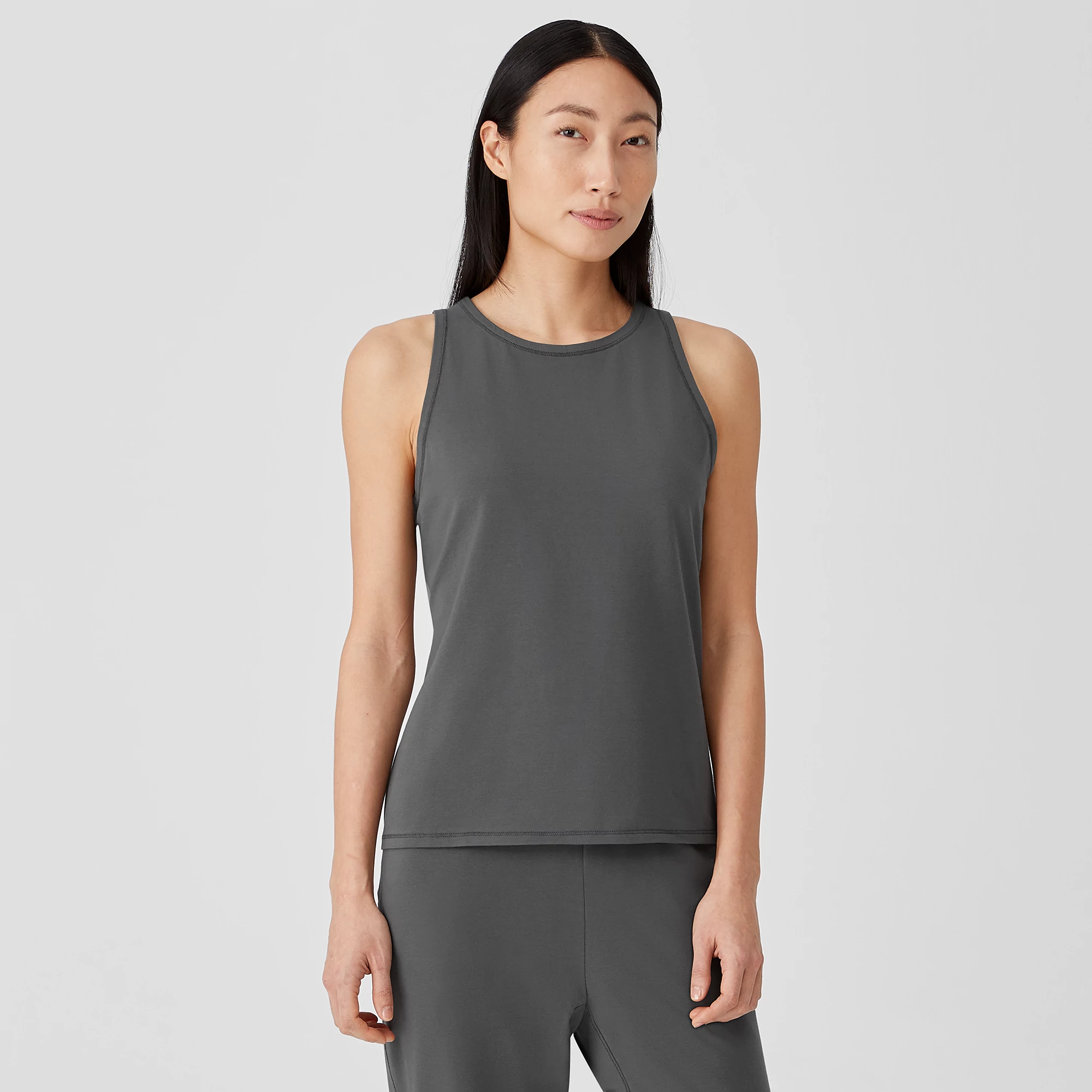 Traceable Cotton Jersey Round Neck Tank | EILEEN FISHER