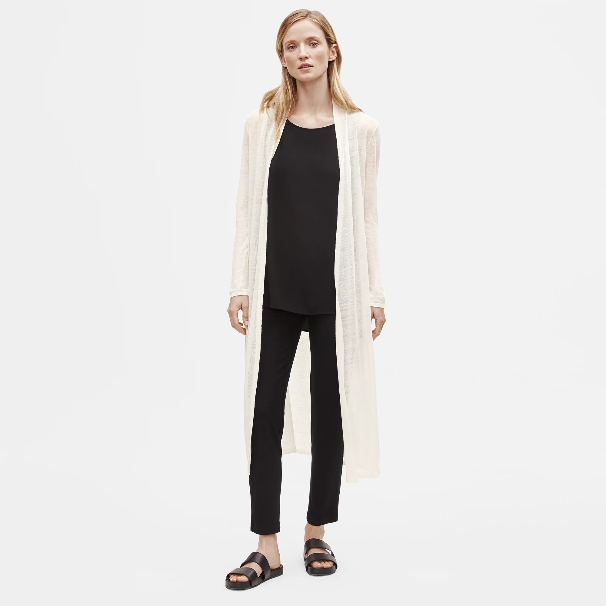 Organic Linen Crepe Duster Cardigan | EILEEN FISHER