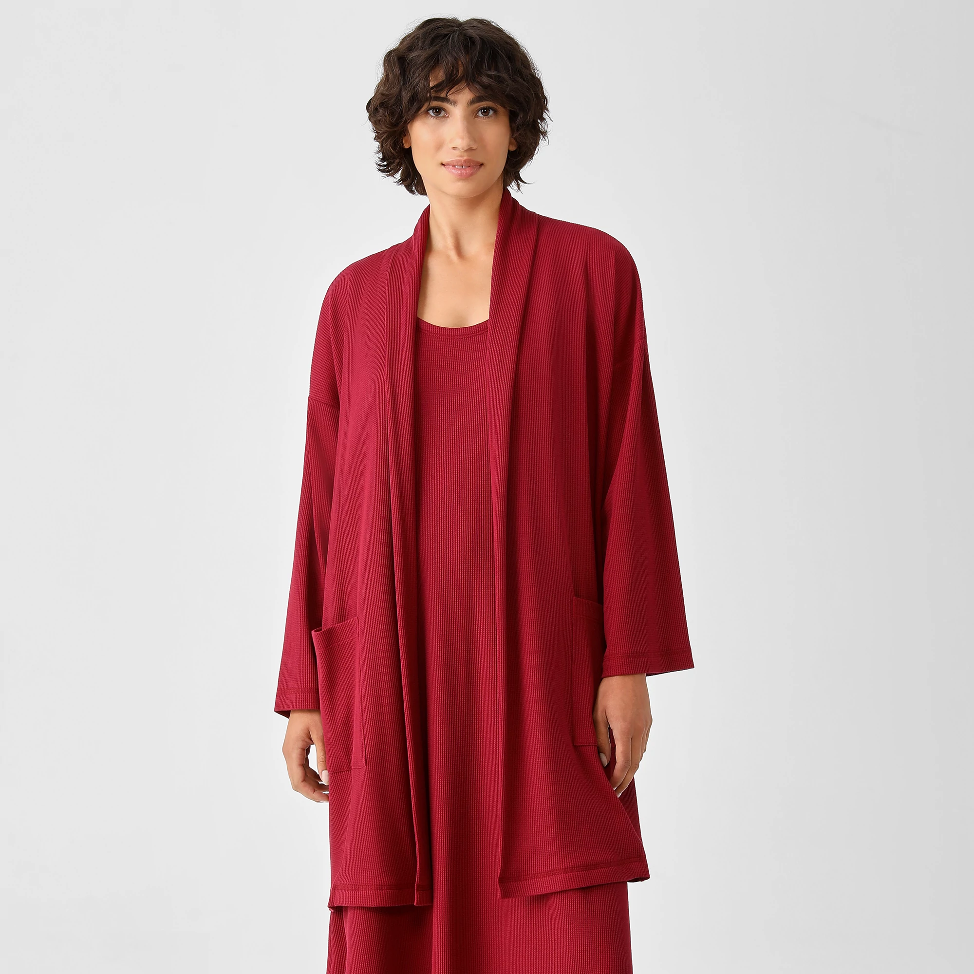 Cozy Organic Cotton Thermal Sleep Cardigan | EILEEN FISHER