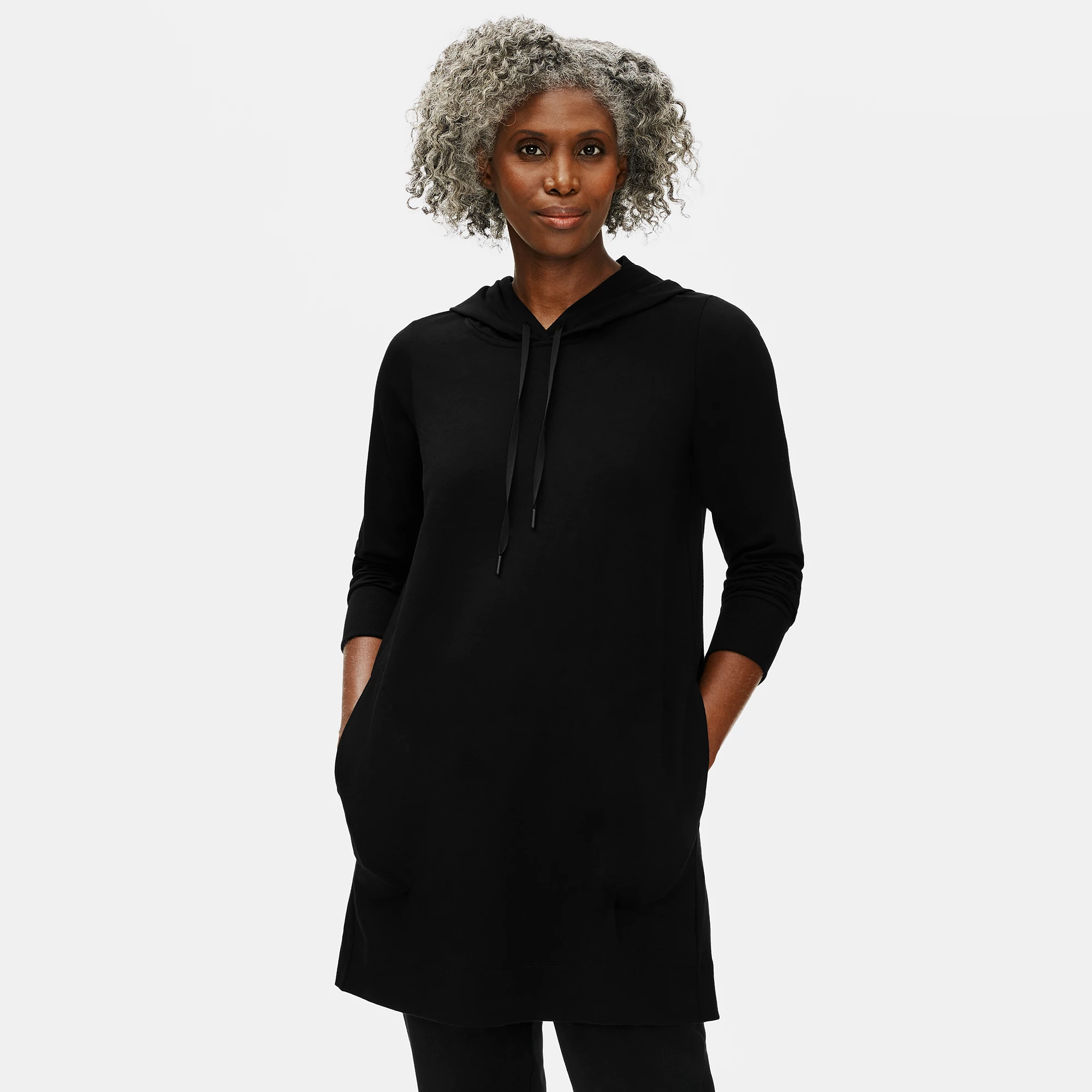 Traceable Organic Cotton Jersey Hooded Dress | EILEEN FISHER