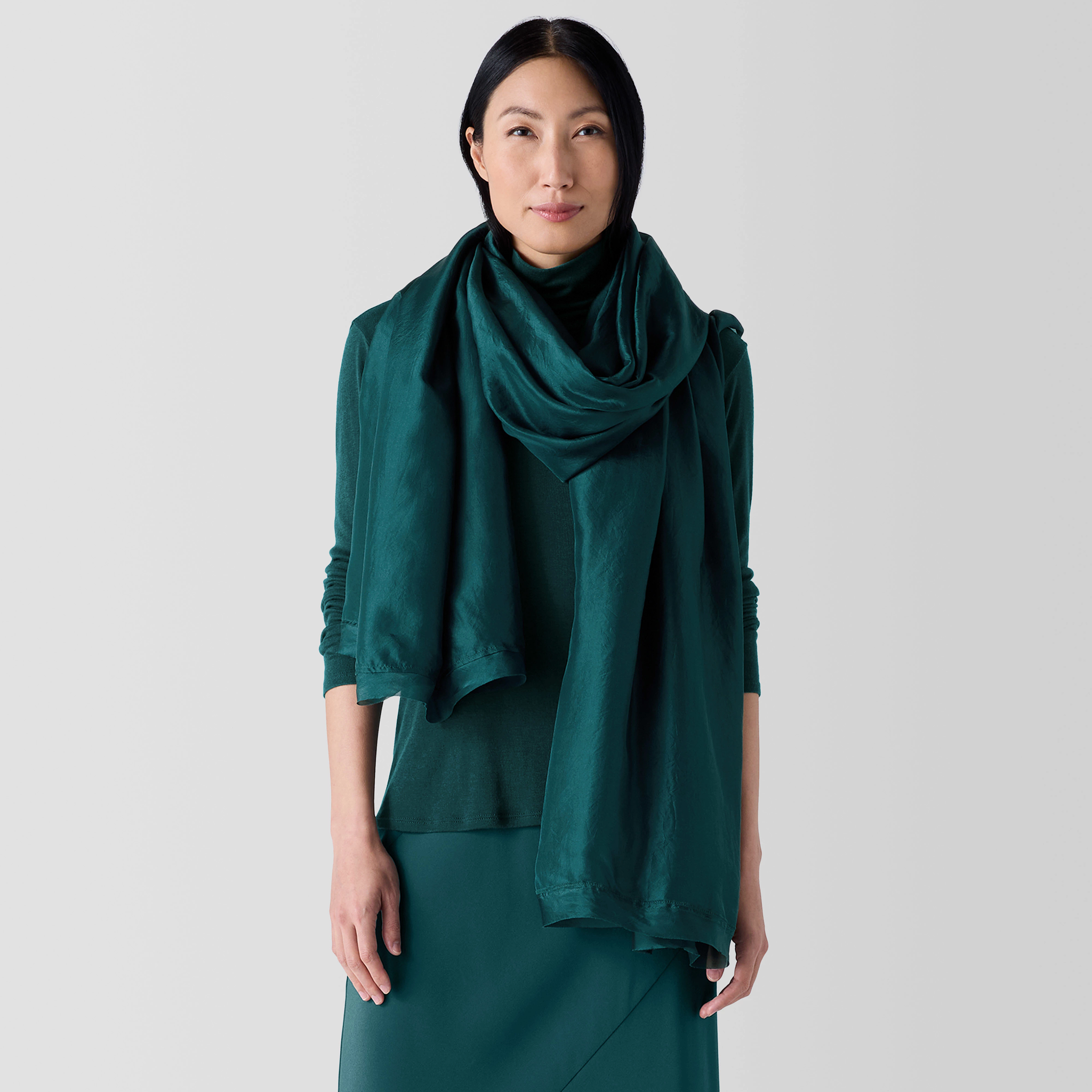 Washed Silk Parachute Scarf | EILEEN FISHER