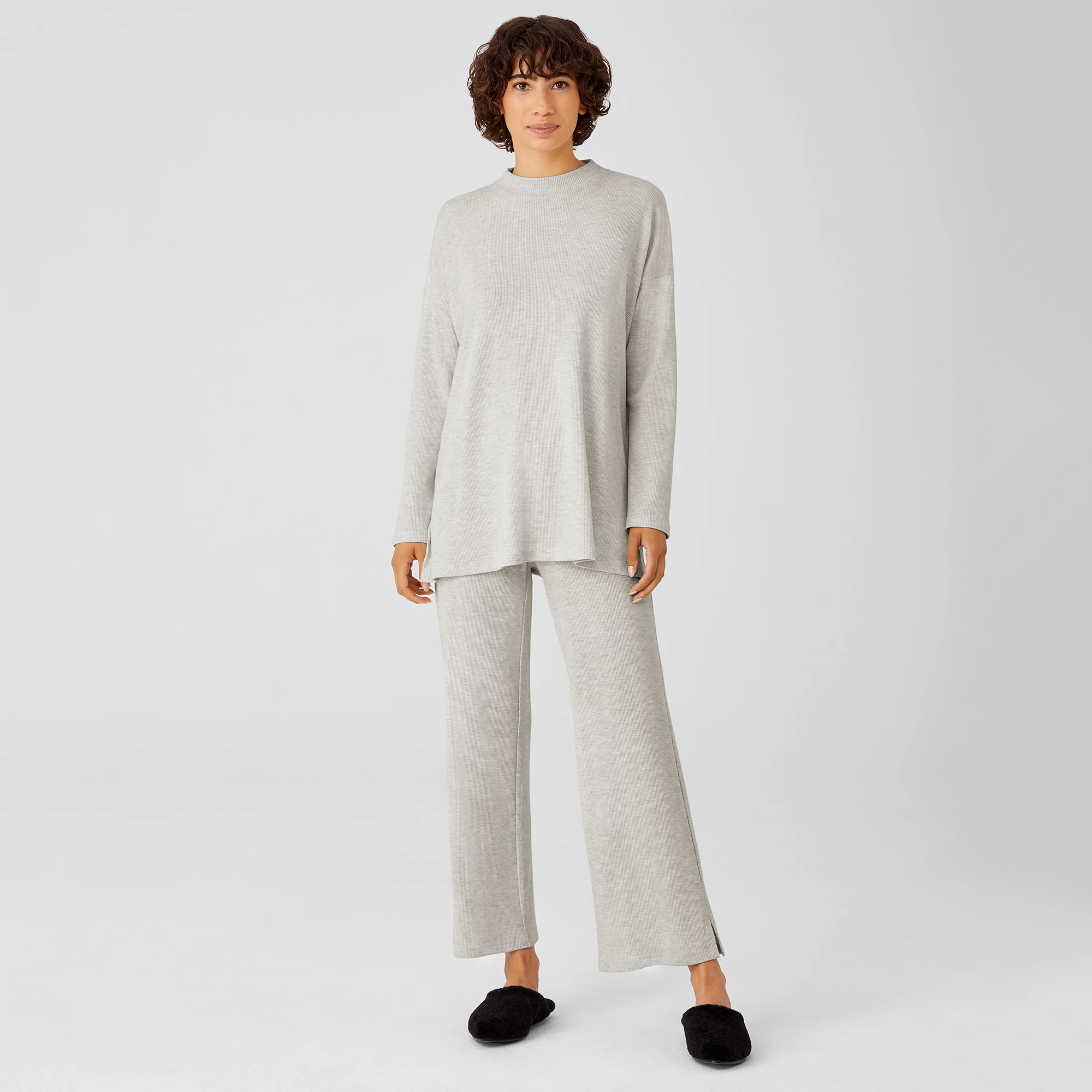 Cozy Waffle Knit Straight Pant | EILEEN FISHER