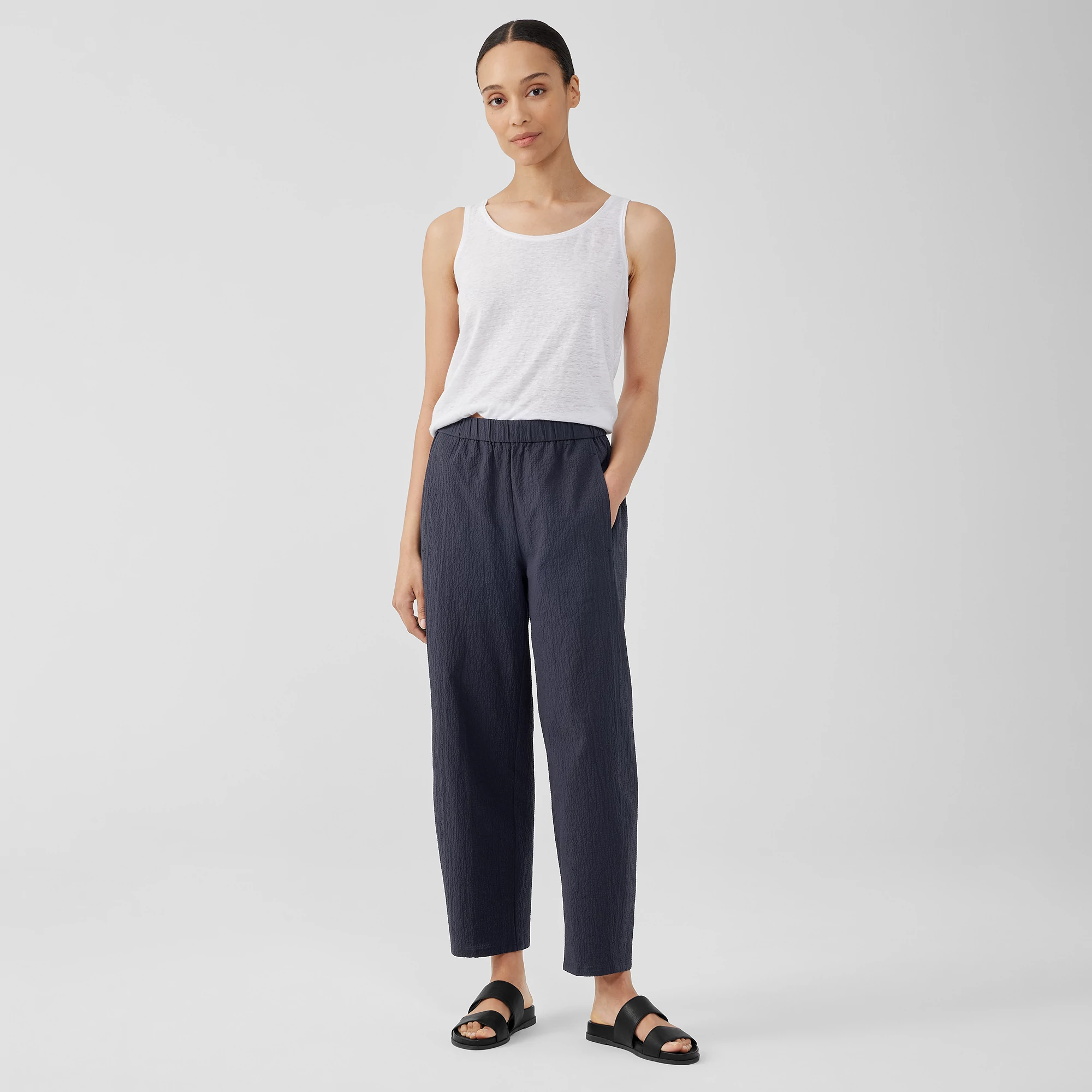 Organic Cotton Pucker Lantern Pant | EILEEN FISHER