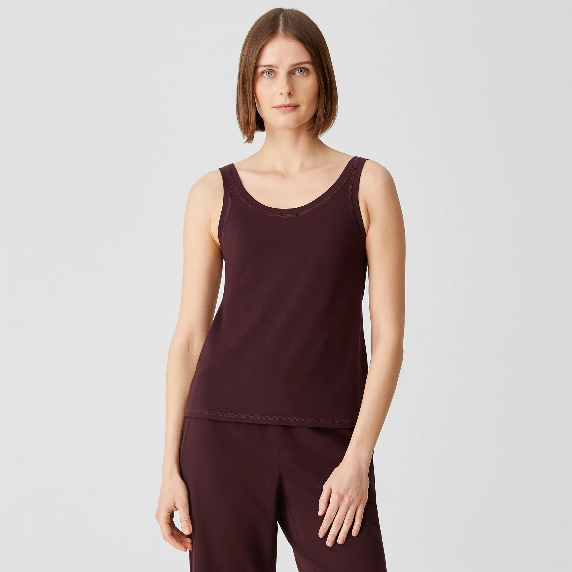 Traceable Cotton Jersey Scoop Neck Tank | EILEEN FISHER