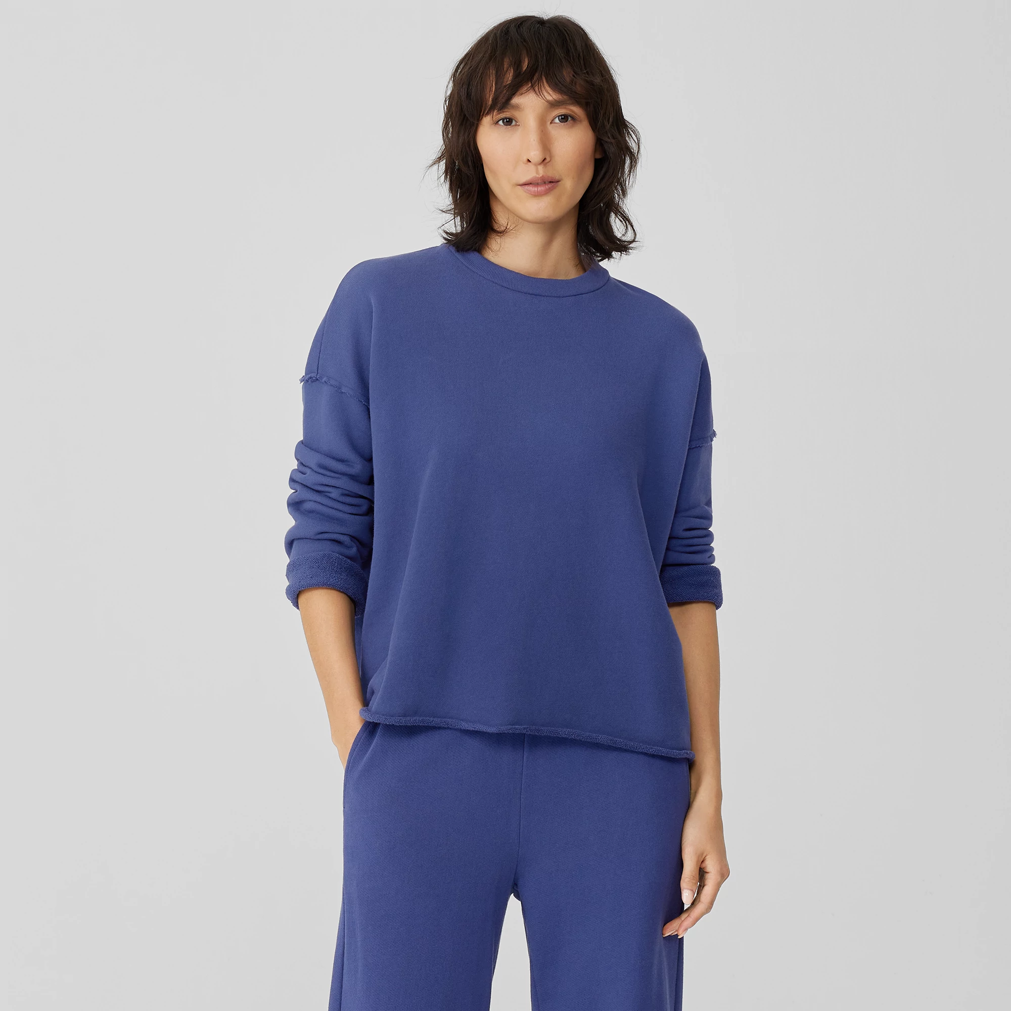 Organic Cotton French Terry Box-Top | EILEEN FISHER