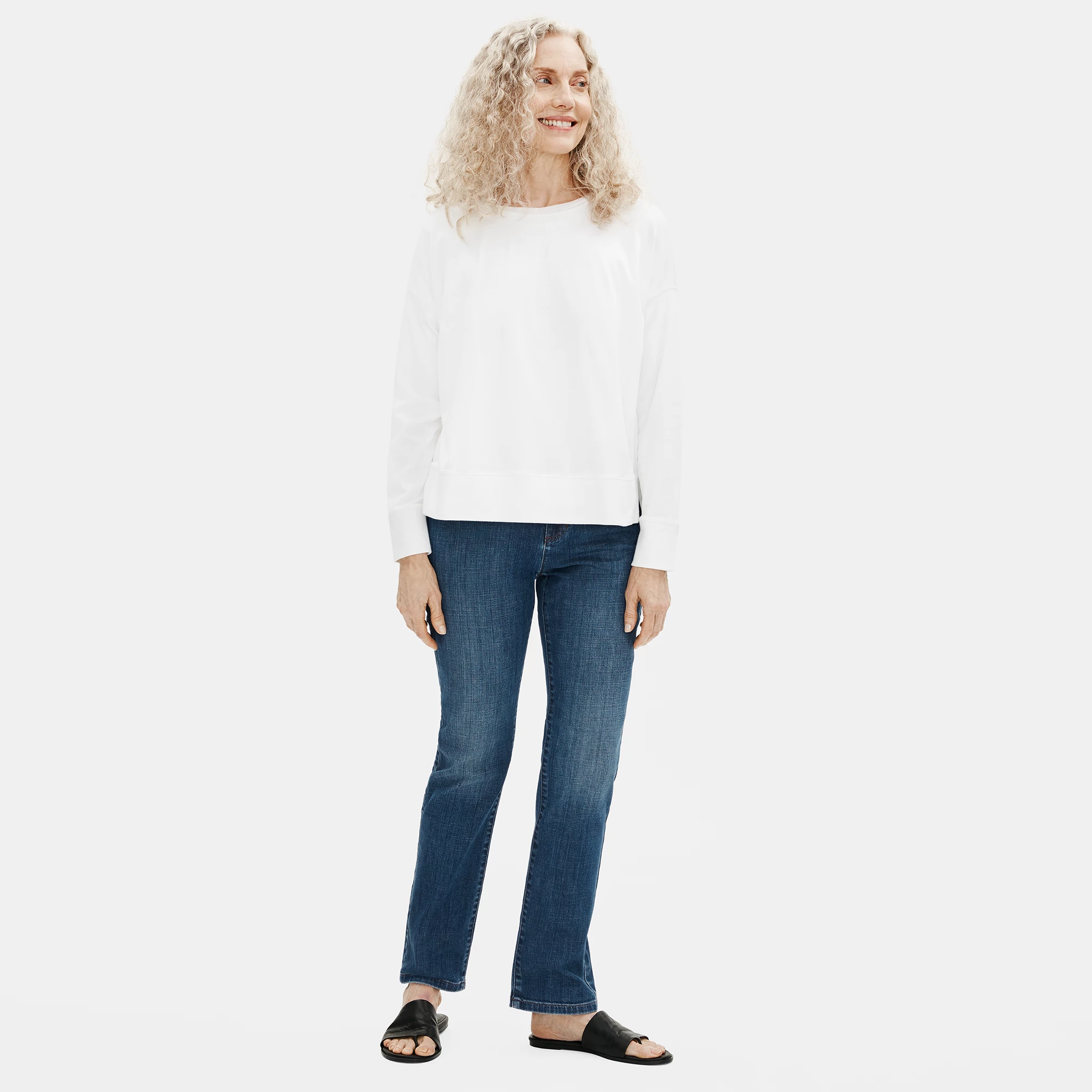 Organic Cotton Stretch Straight Jean | EILEEN FISHER
