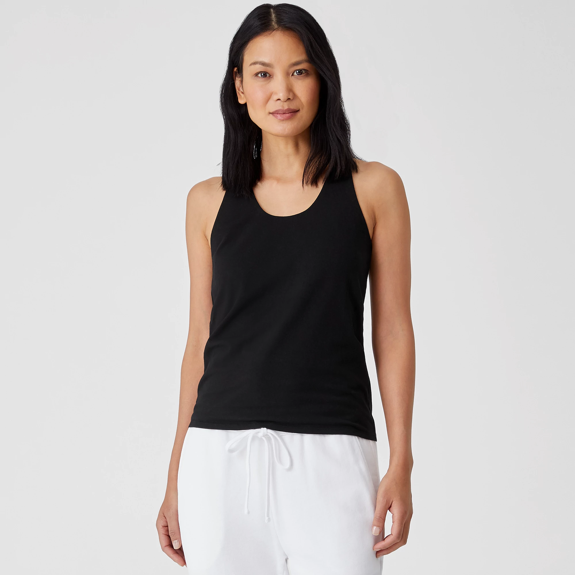 Traceable Organic Cotton Jersey Racer-Back Tank | EILEEN FISHER