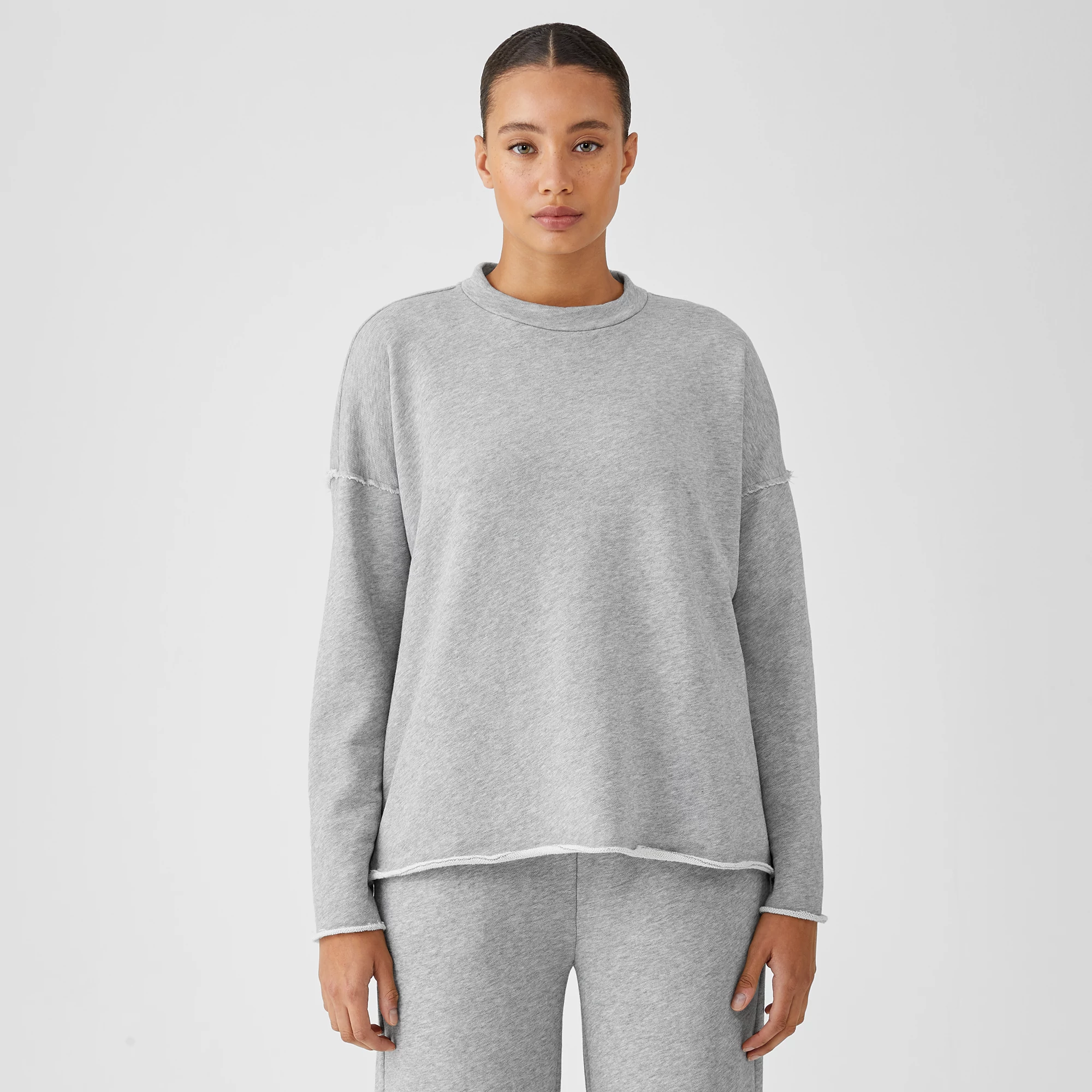 Organic Cotton French Terry Box-Top | EILEEN FISHER