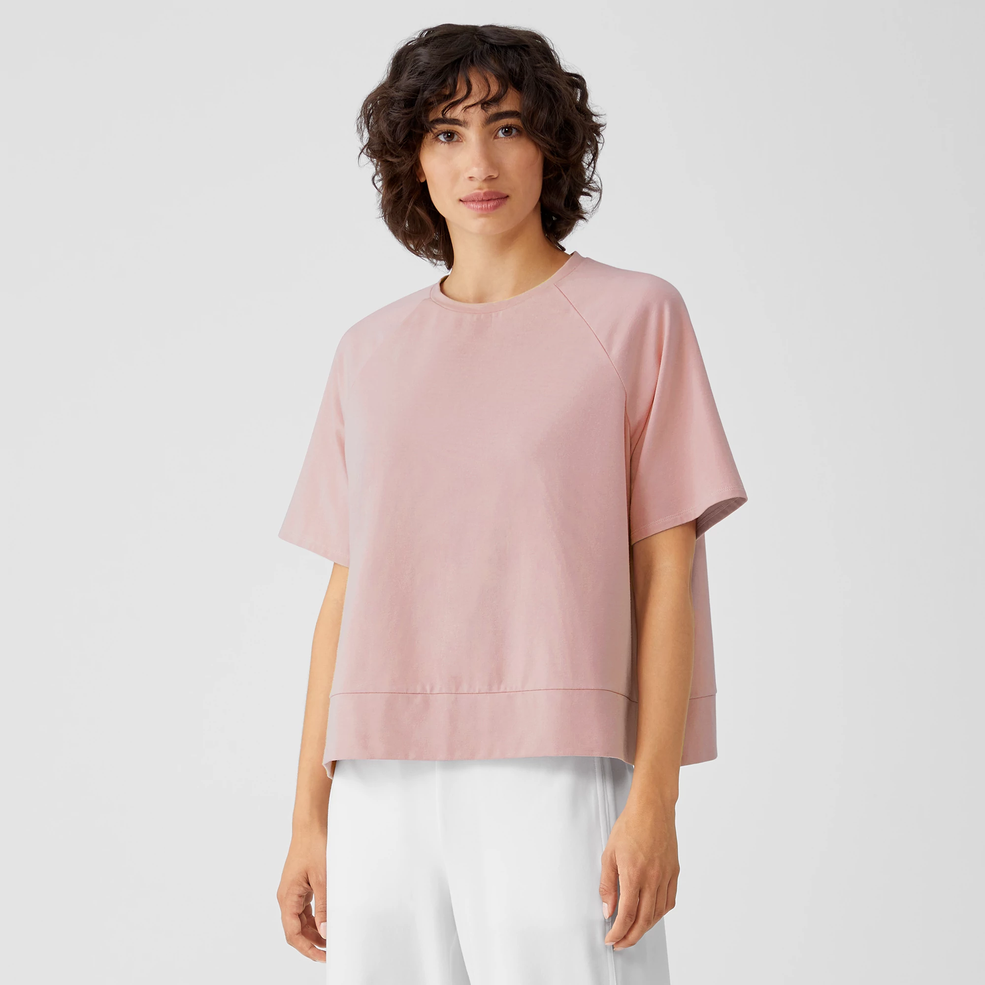 Traceable Cotton Jersey Crew Neck Top | EILEEN FISHER