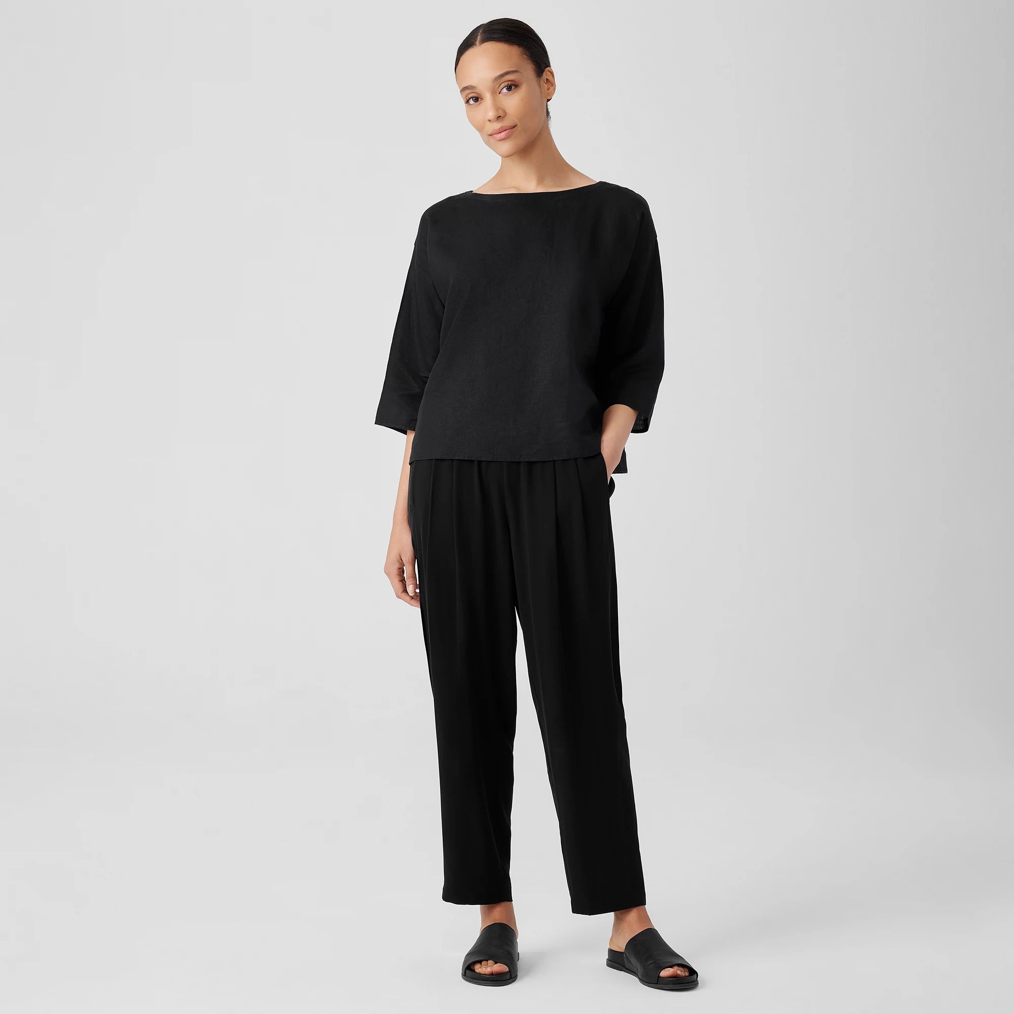 Silk Georgette Crepe Lantern Pant | EILEEN FISHER