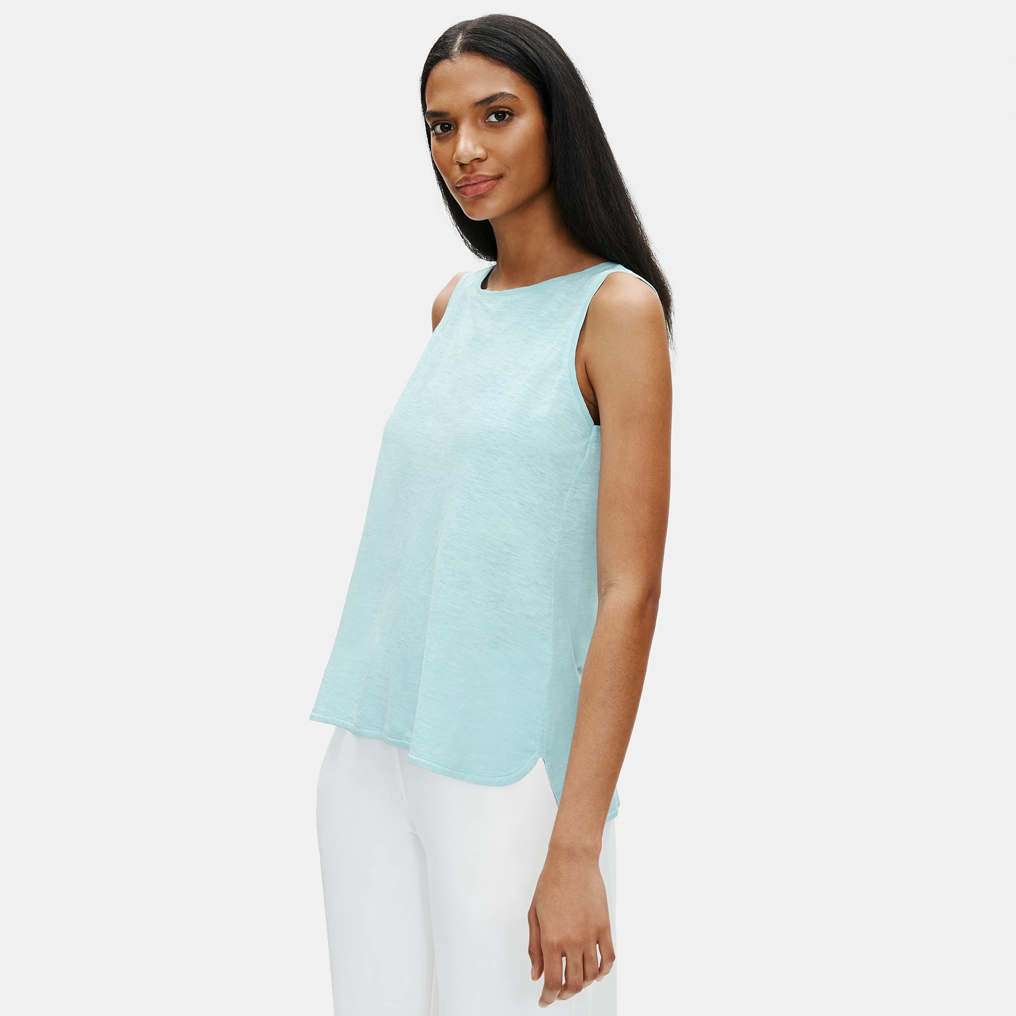 Hemp Organic Cotton Twist Scoop Neck Shell | EILEEN FISHER