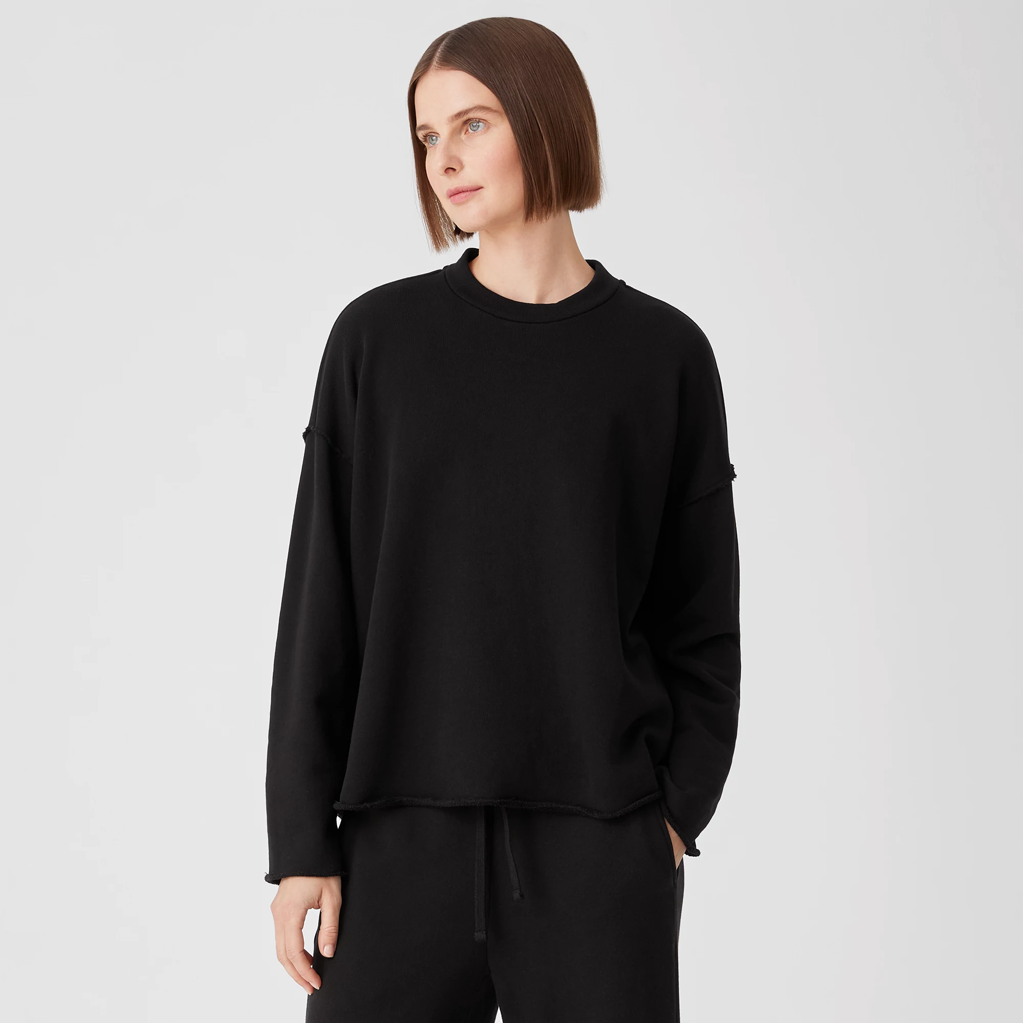 Organic Cotton French Terry Box-Top | EILEEN FISHER