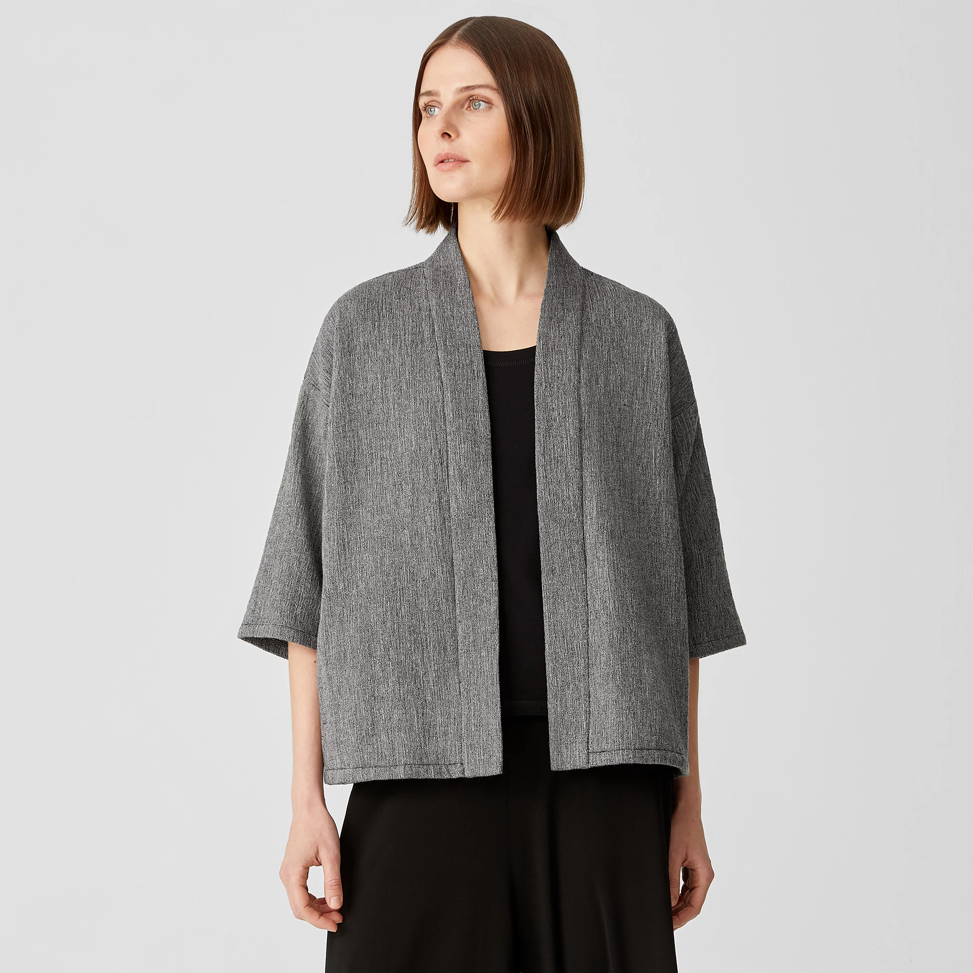 Striated Cotton Blend Jacket | EILEEN FISHER