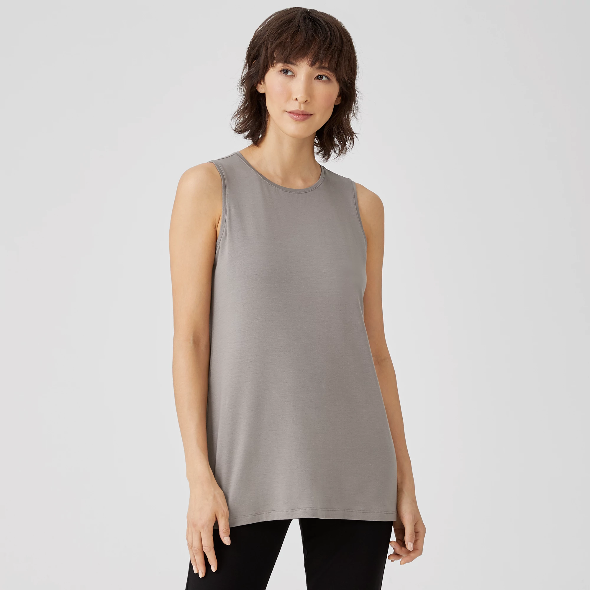 Fine Jersey Crew Neck Shell | EILEEN FISHER