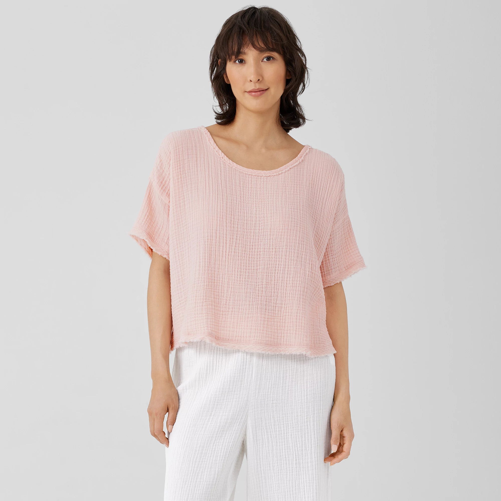 Organic Cotton Gauze Box-Top | EILEEN FISHER