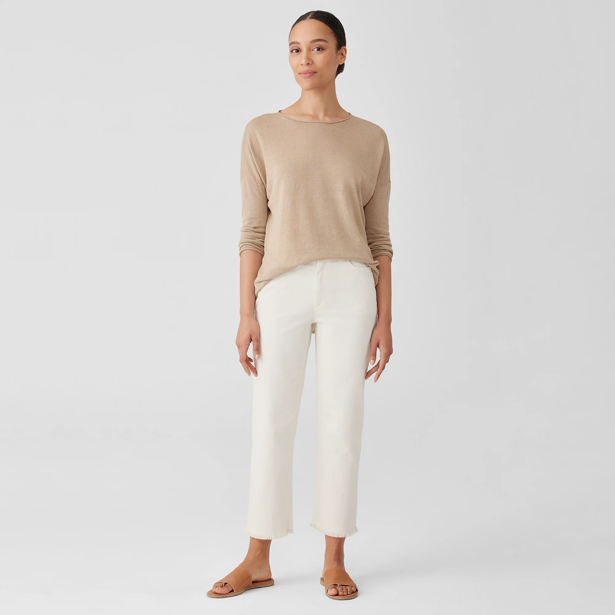 Undyed Organic Cotton Denim Straight Jean | EILEEN FISHER