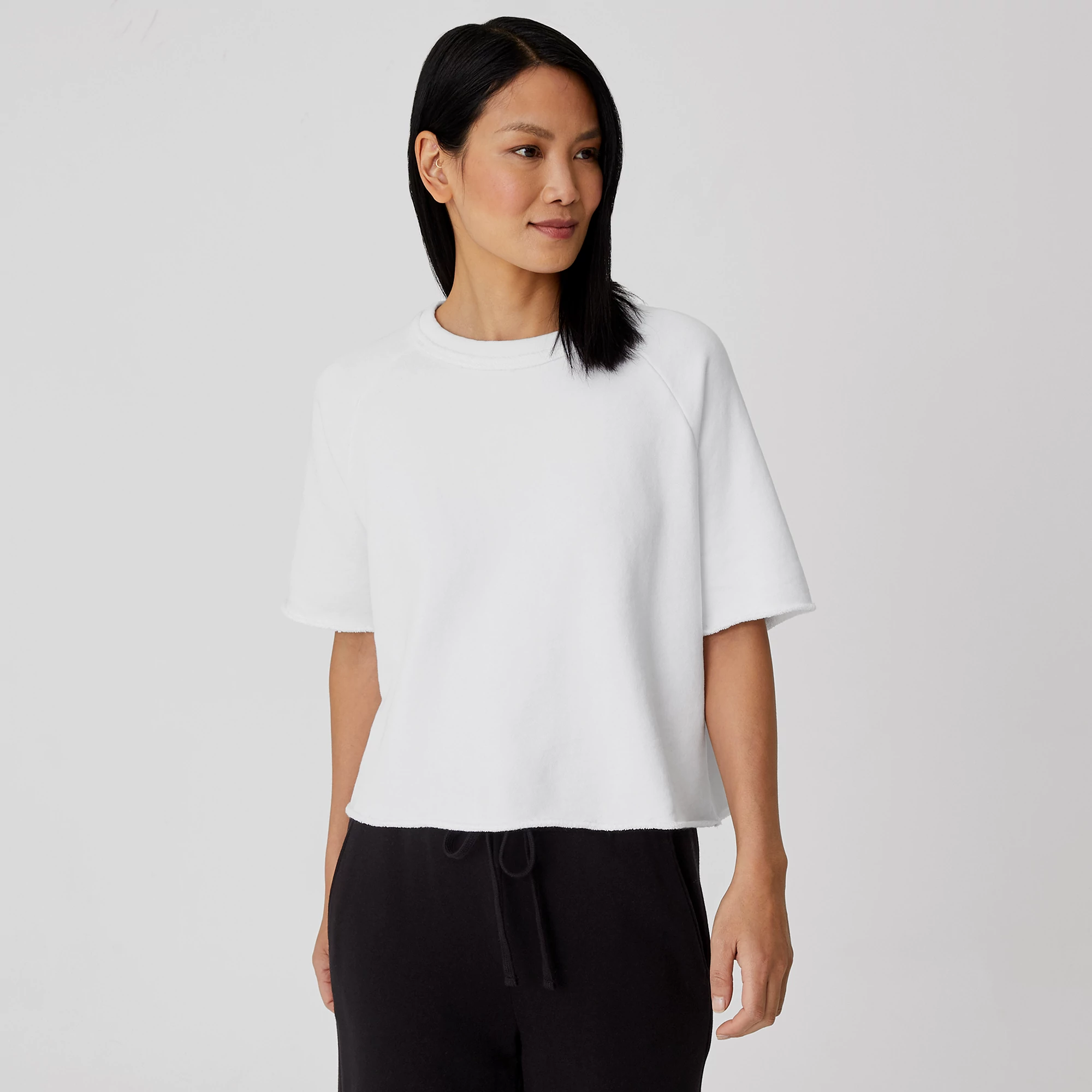 Organic Cotton French Terry Box-Top | EILEEN FISHER