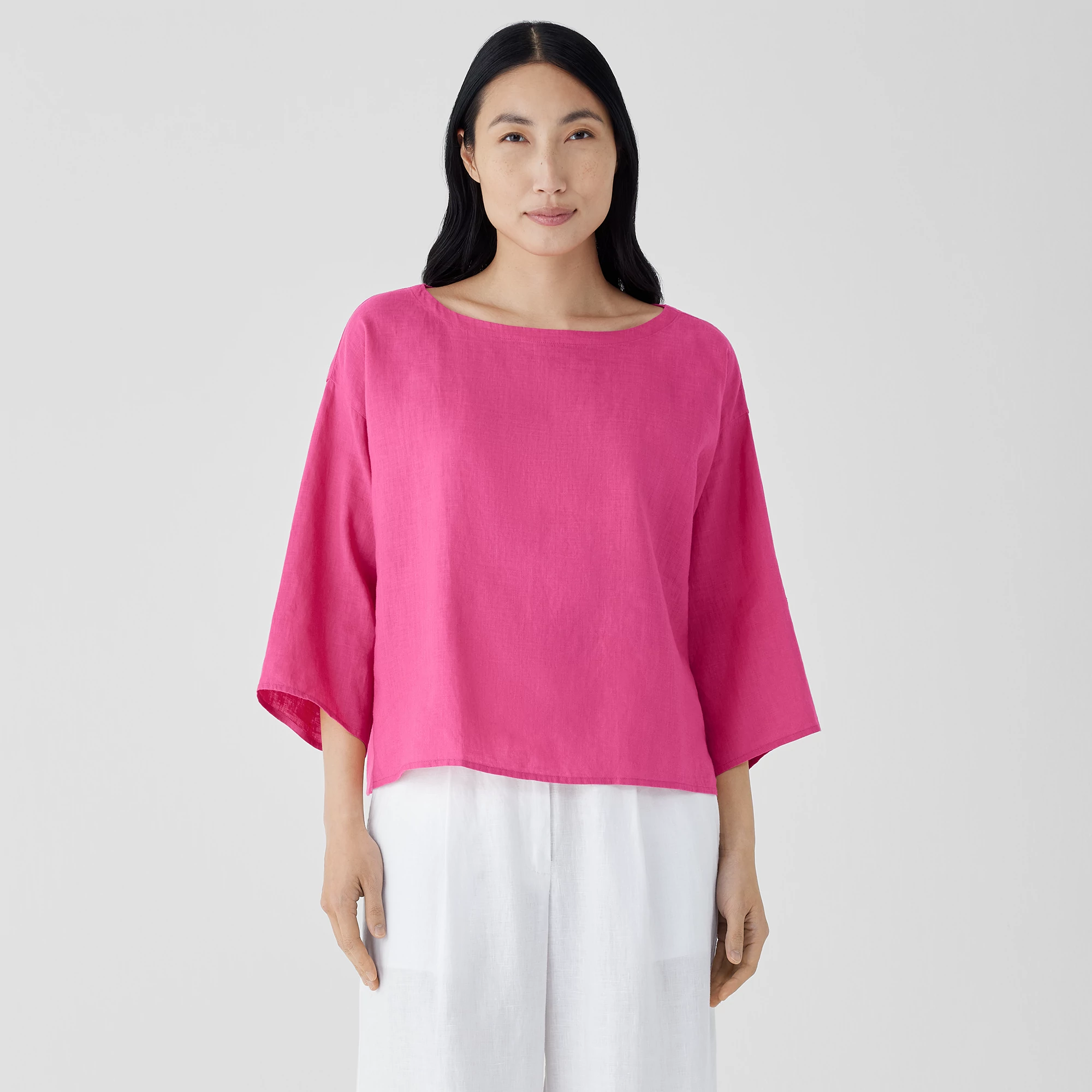 Organic Handkerchief Linen Box-Top | EILEEN FISHER