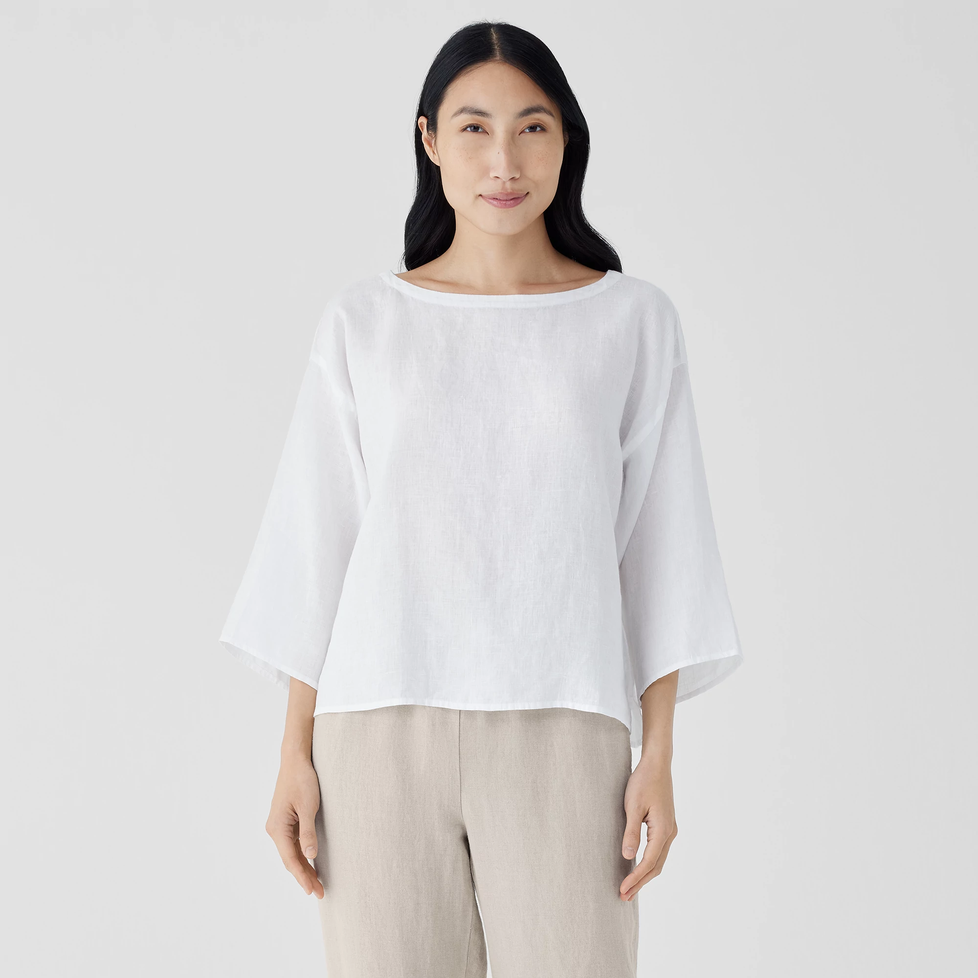 Organic Handkerchief Linen Box-Top | EILEEN FISHER