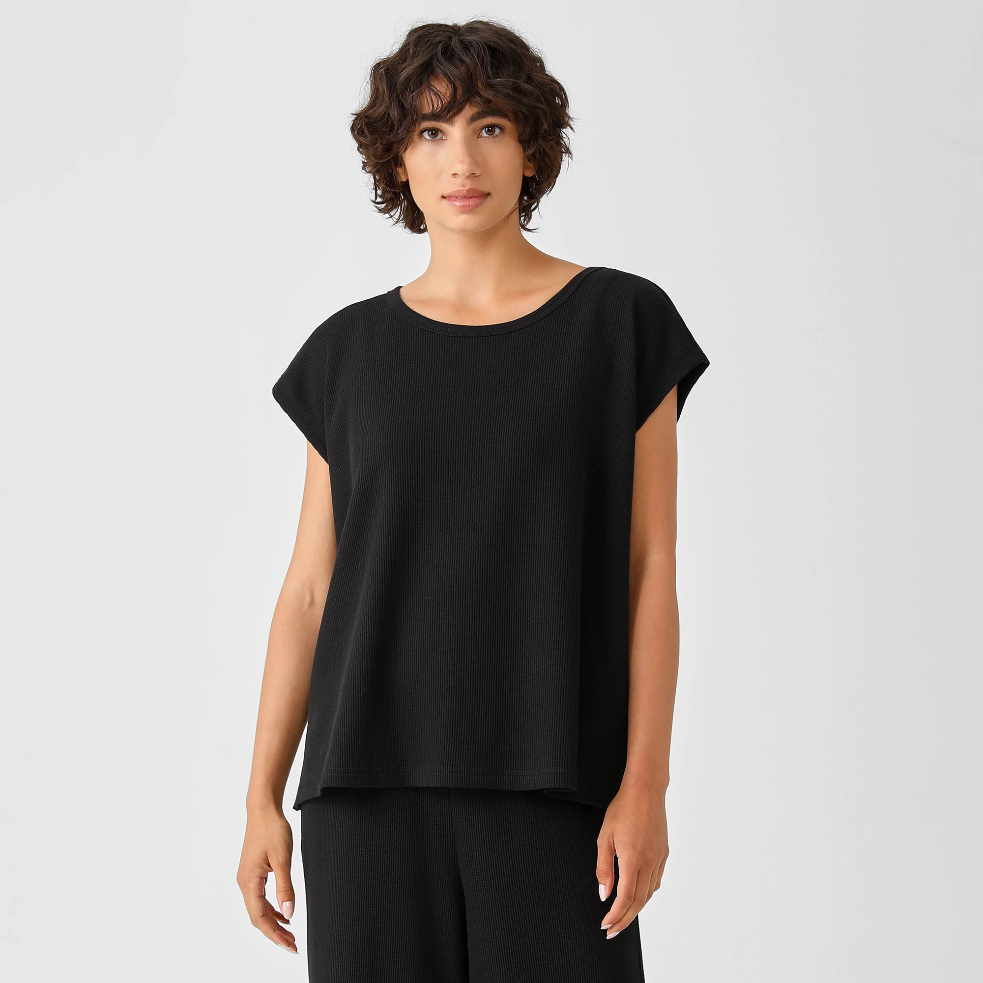 Cozy Organic Cotton Thermal Square Top | EILEEN FISHER