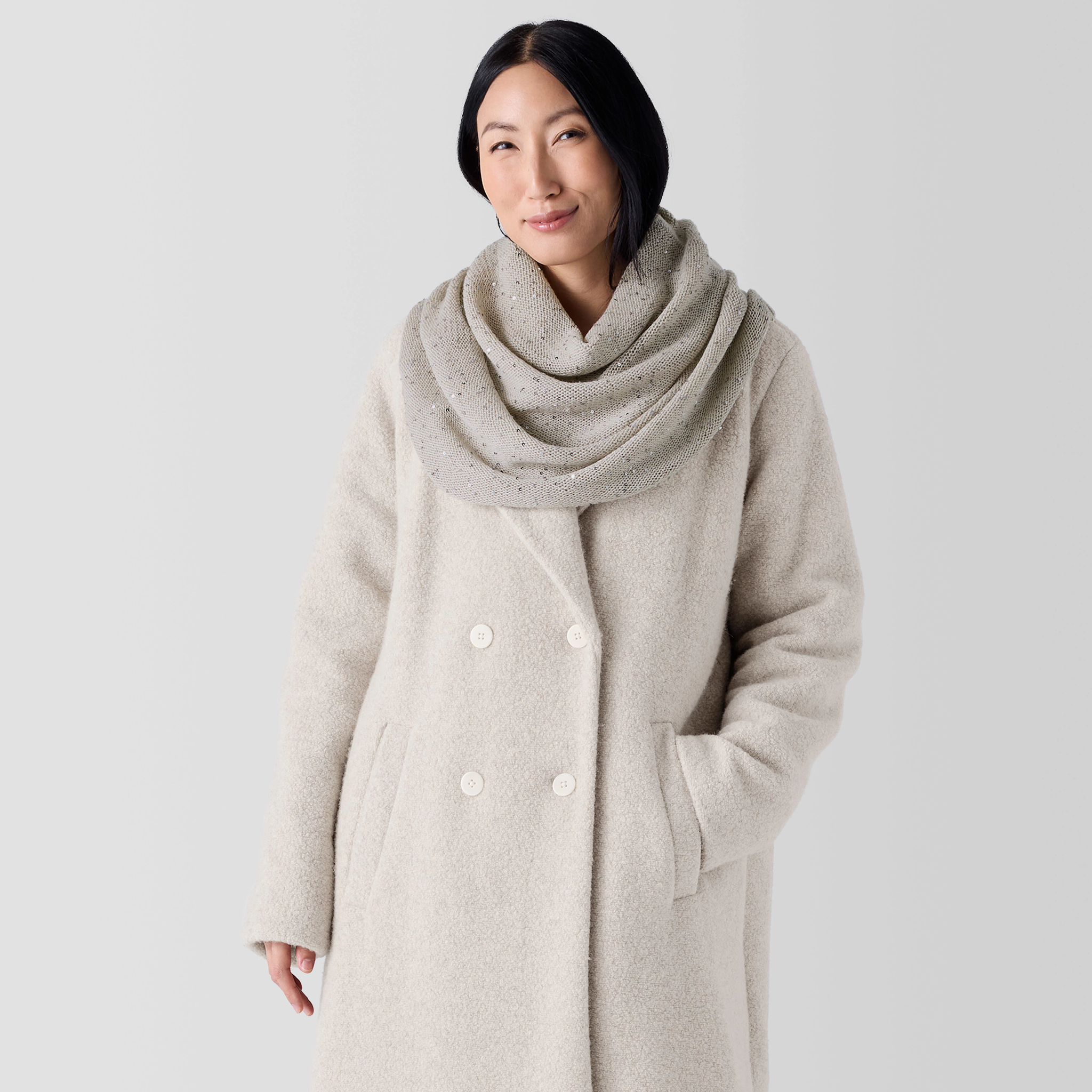 Merino Sequin Infinity Scarf | EILEEN FISHER