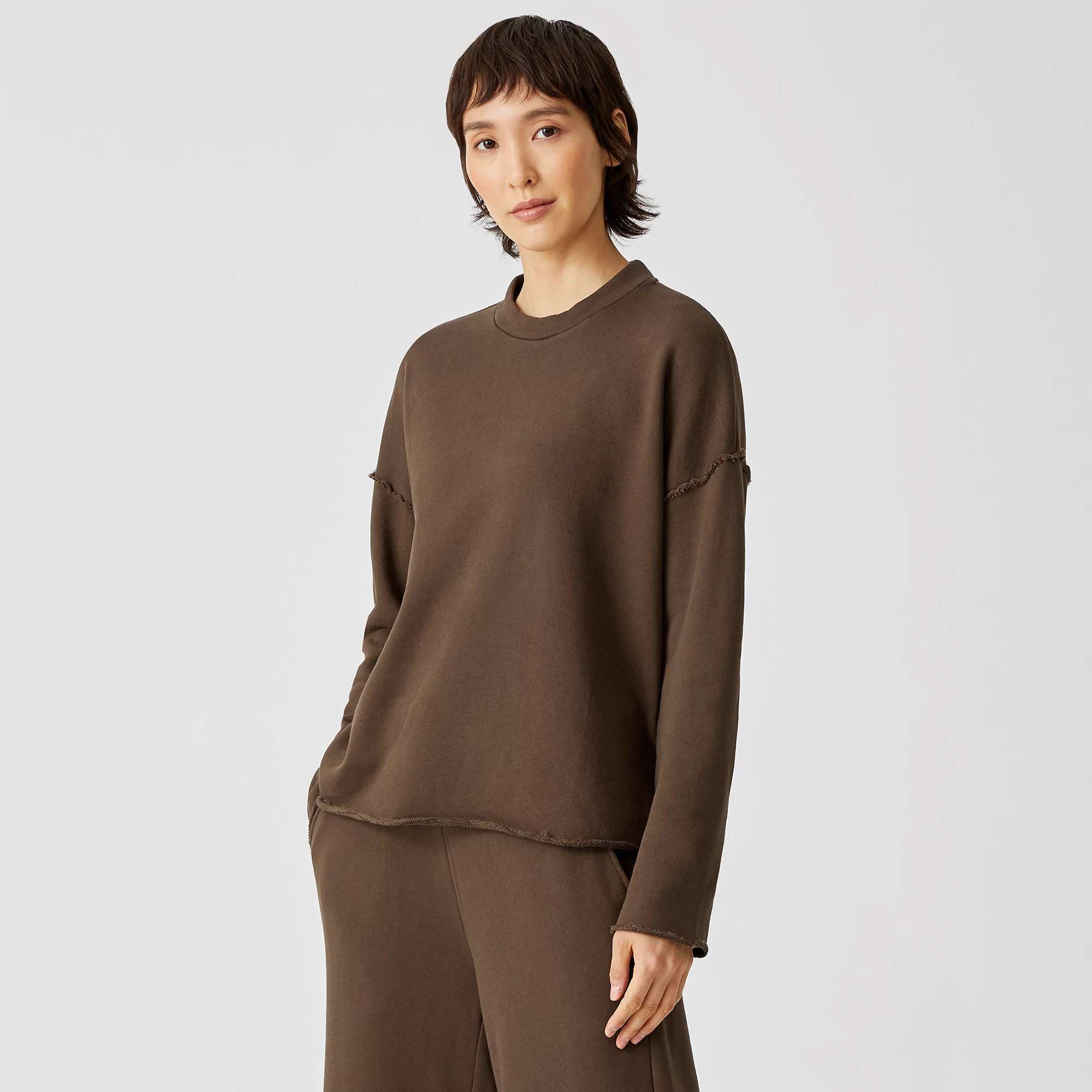 Organic Cotton French Terry Box-Top | EILEEN FISHER