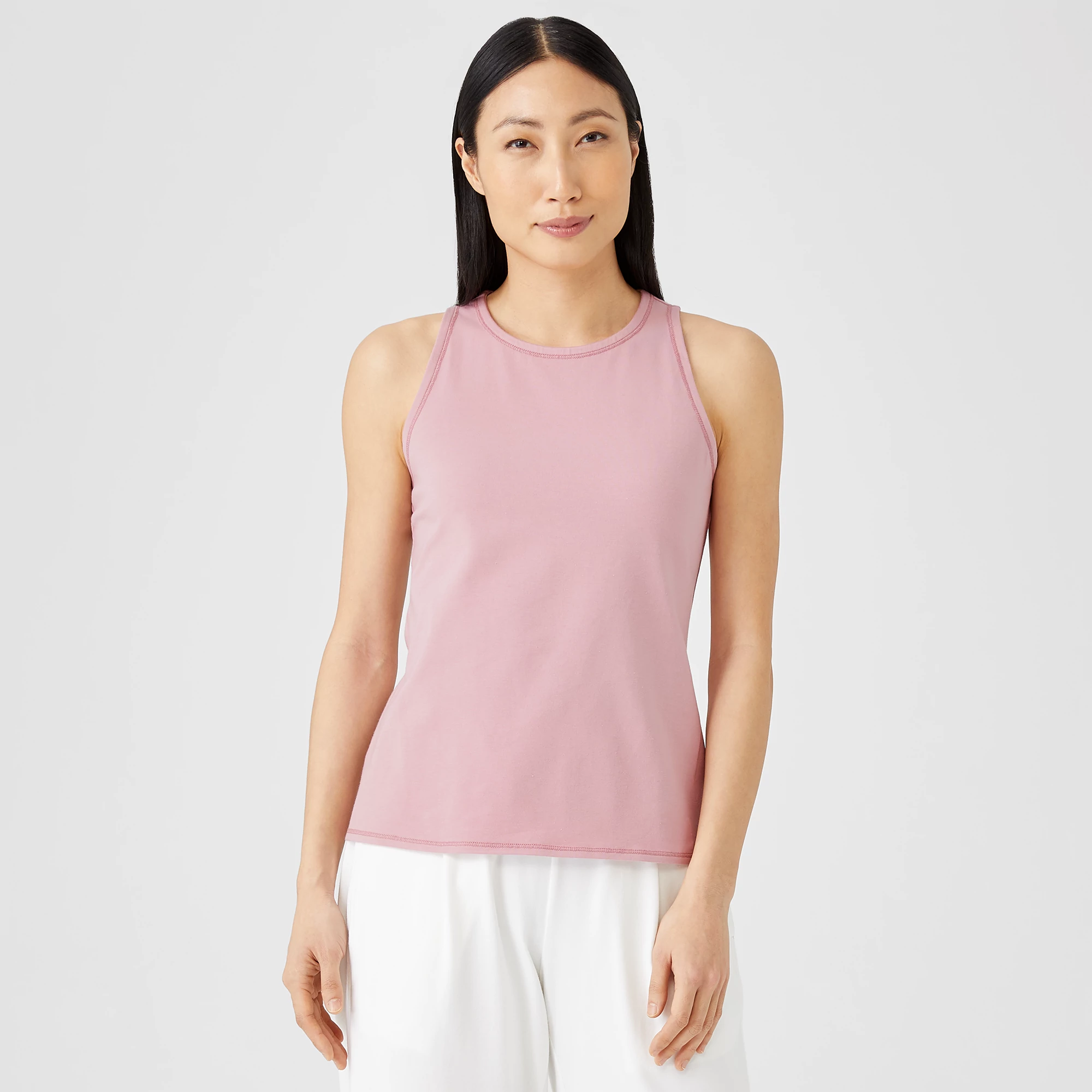 Traceable Organic Cotton Jersey Round Neck Tank | EILEEN FISHER