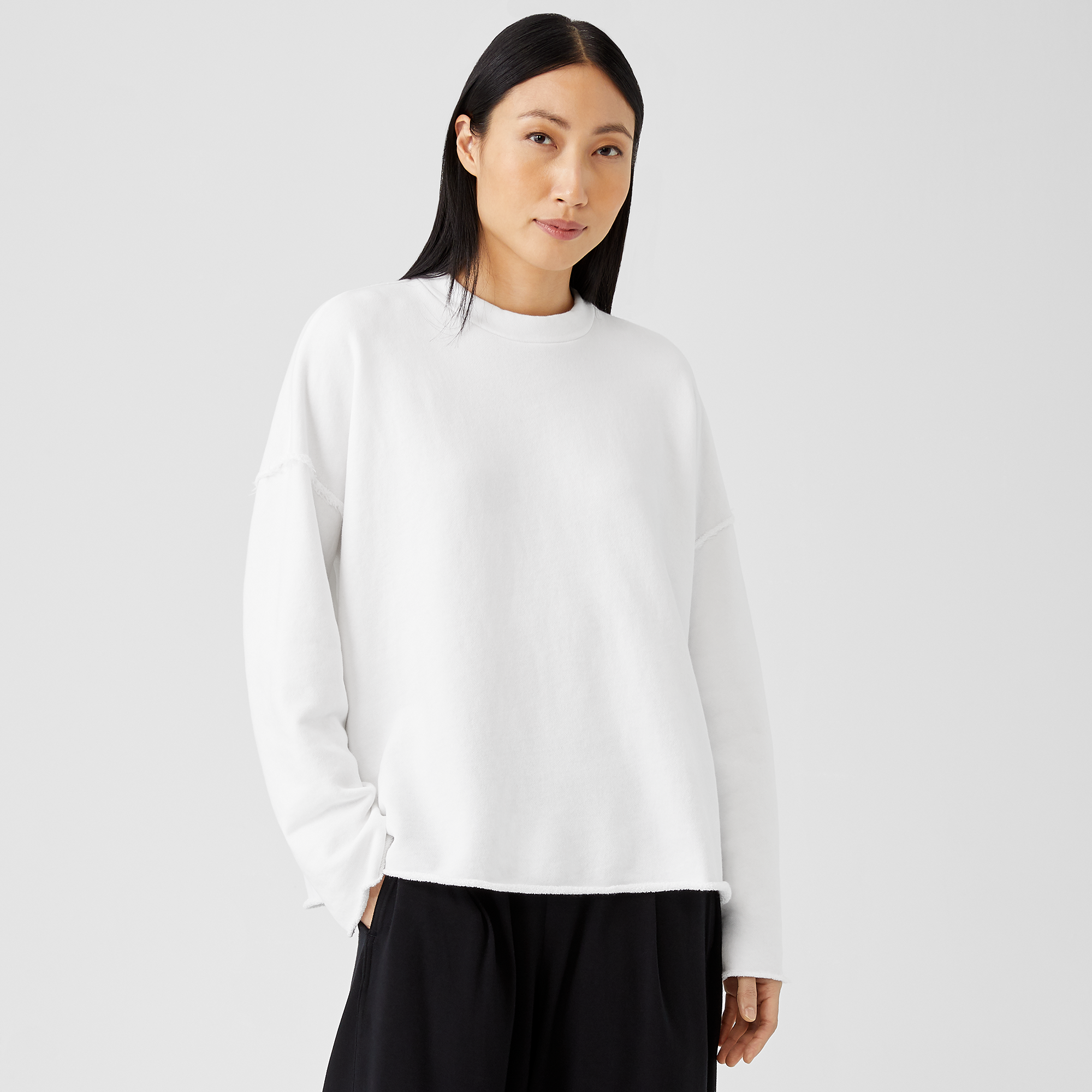 Organic Cotton French Terry Box-Top | EILEEN FISHER