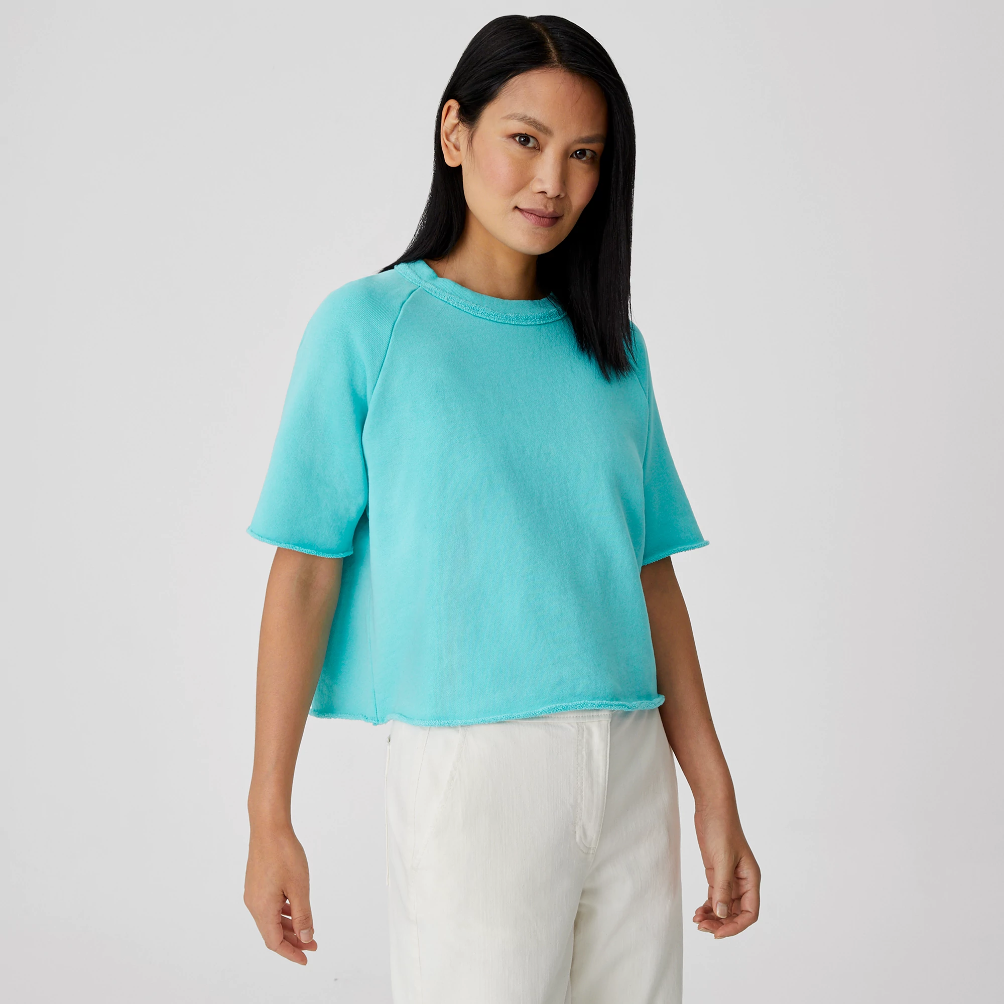 Organic Cotton French Terry Box-Top | EILEEN FISHER